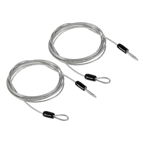 Uxcell Coated Security Steel Cable Luggage Lock Wire Rope Double Loop ...
