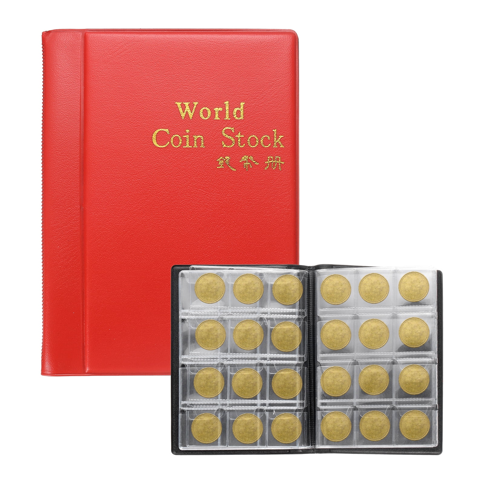 120 Pocket Coin Flips Holder Album, 2" x 2" PVC Lining Coin Cardboard ...