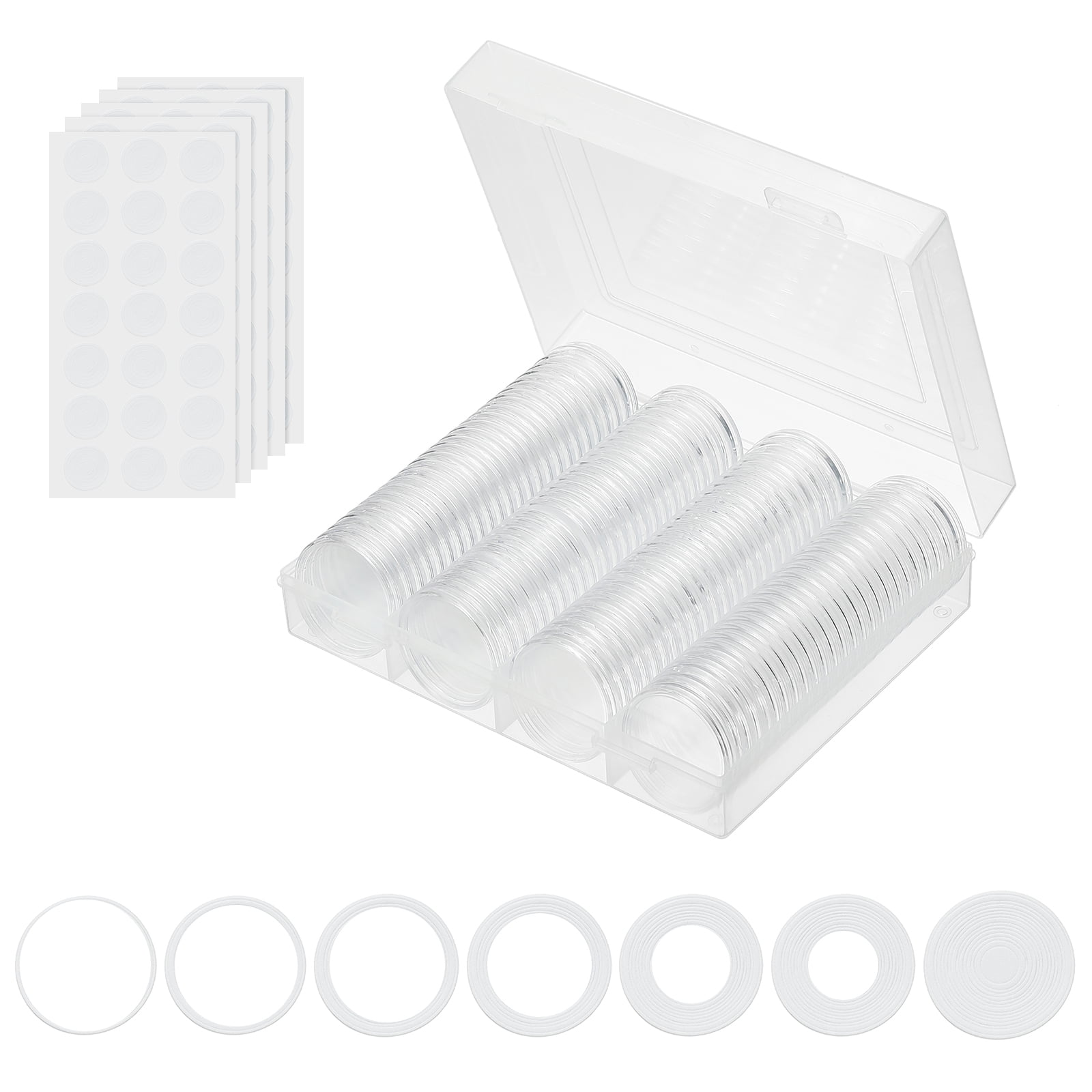 Uxcell Coin Snap Holder 100 Pack Coin Case Storage Round with Organizer ...