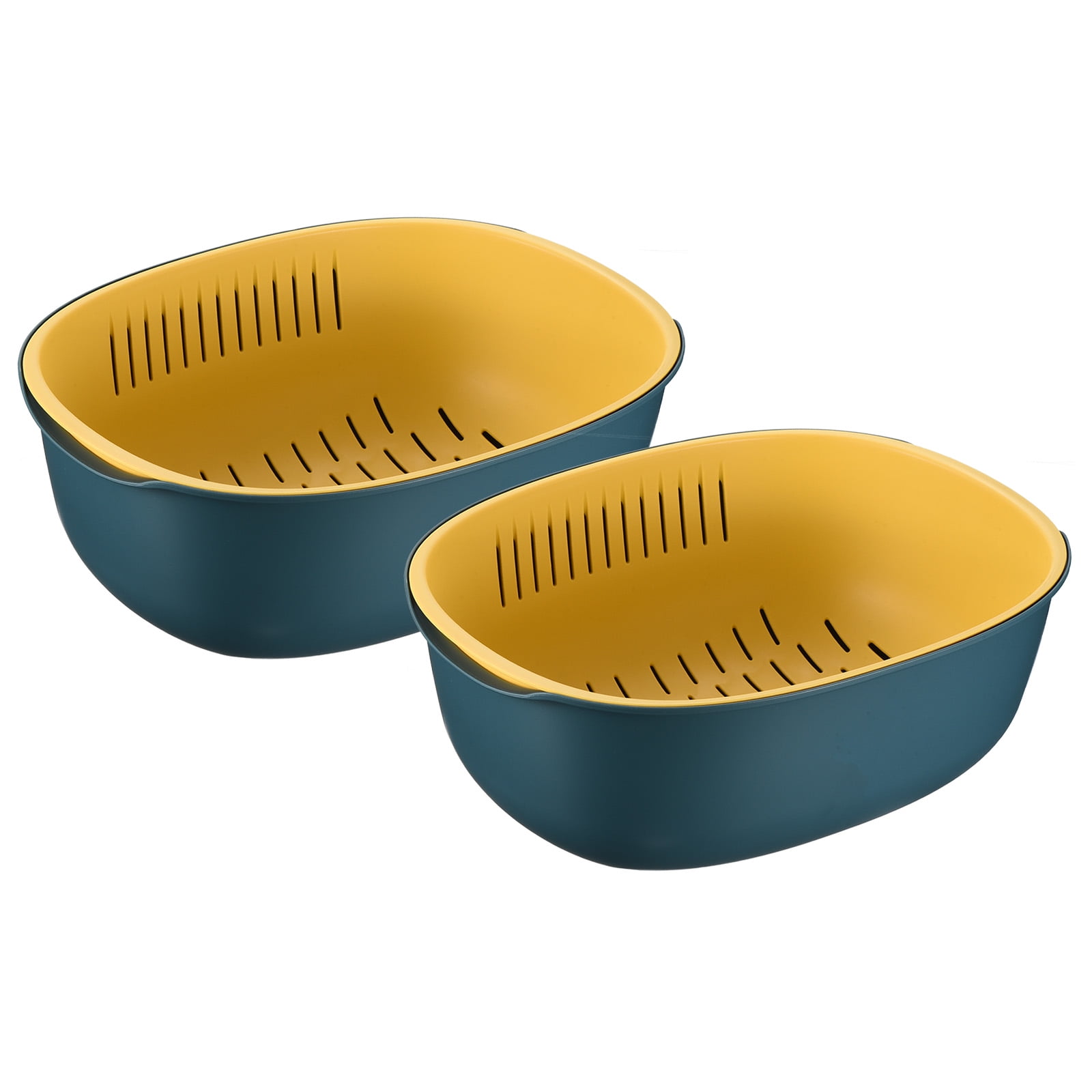 Uxcell Colander Bowl Strainers 2PCS, Plastic Double Layered Fruit ...