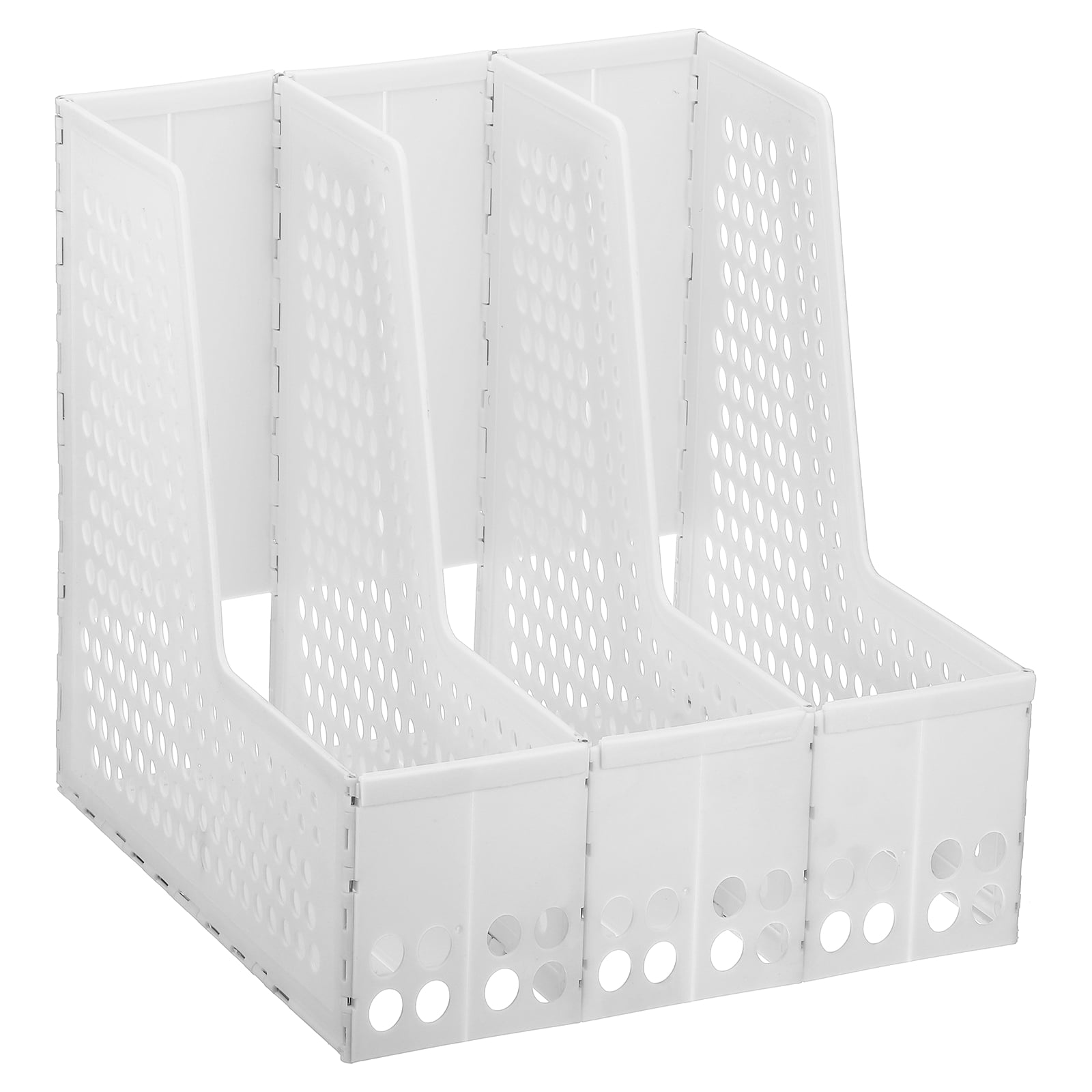 Uxcell Collapsible Magazine File Holder, 3 Vertical Compartments Sturdy ...