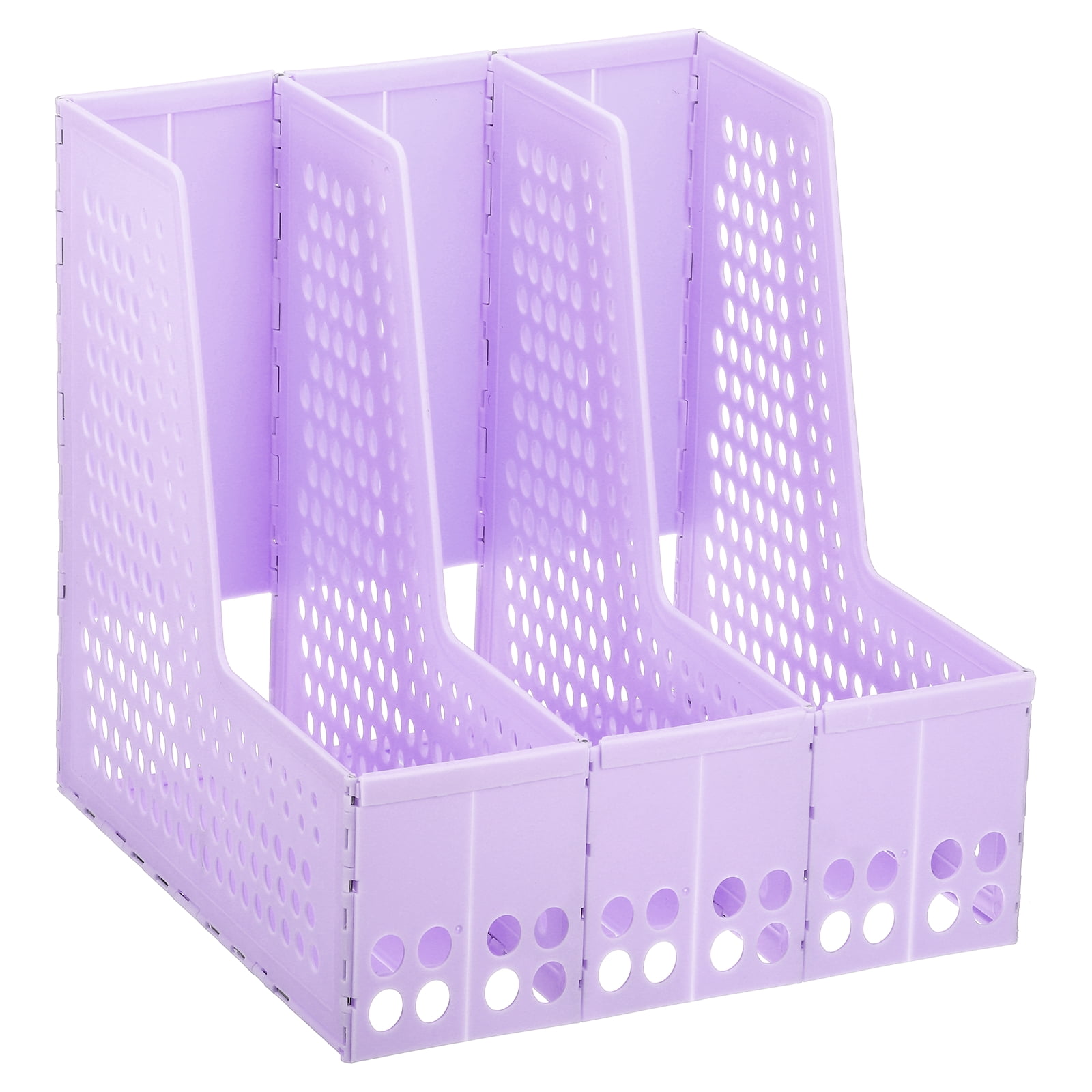 Uxcell Collapsible Magazine File Holder, 3 Vertical Compartments Sturdy ...