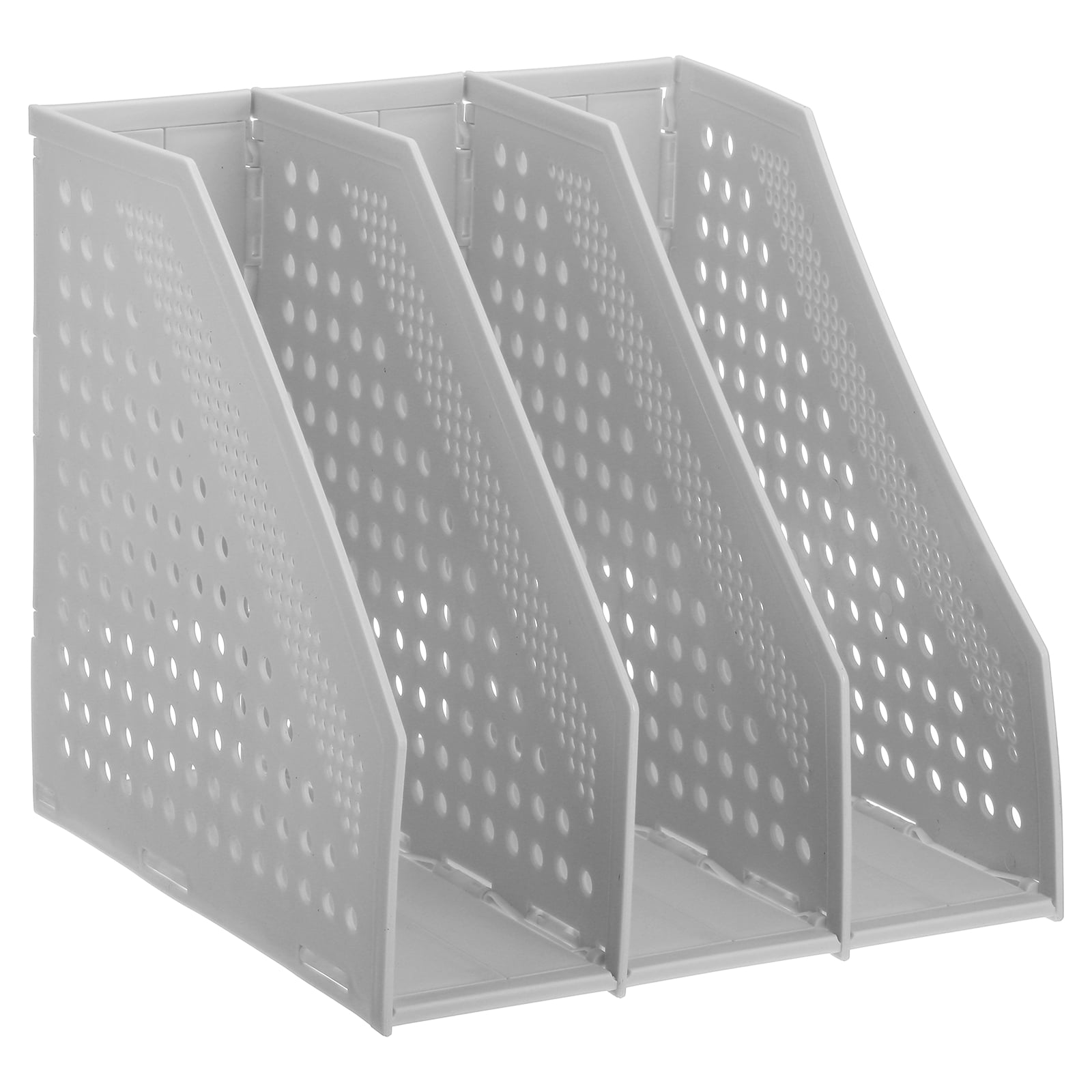 Uxcell Collapsible Magazine File Holder, 3 Vertical Compartments Sturdy ...