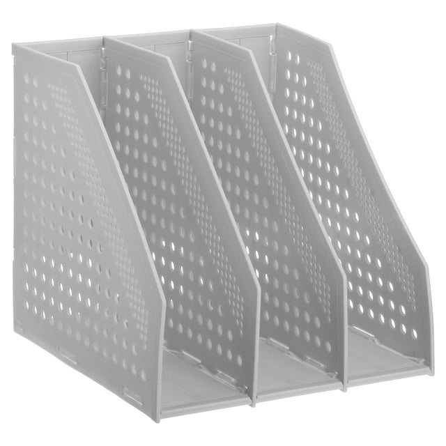 Uxcell Collapsible Magazine File Holder, 3 Vertical Compartments Sturdy ...