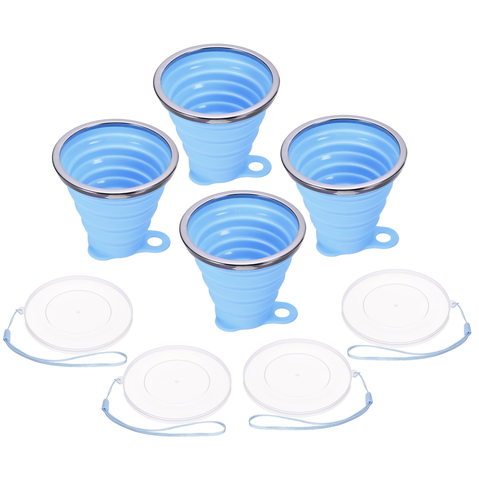 Uxcell Collapsible Travel Cup, 4 Pack 270mL Folding Cup with Lid for ...