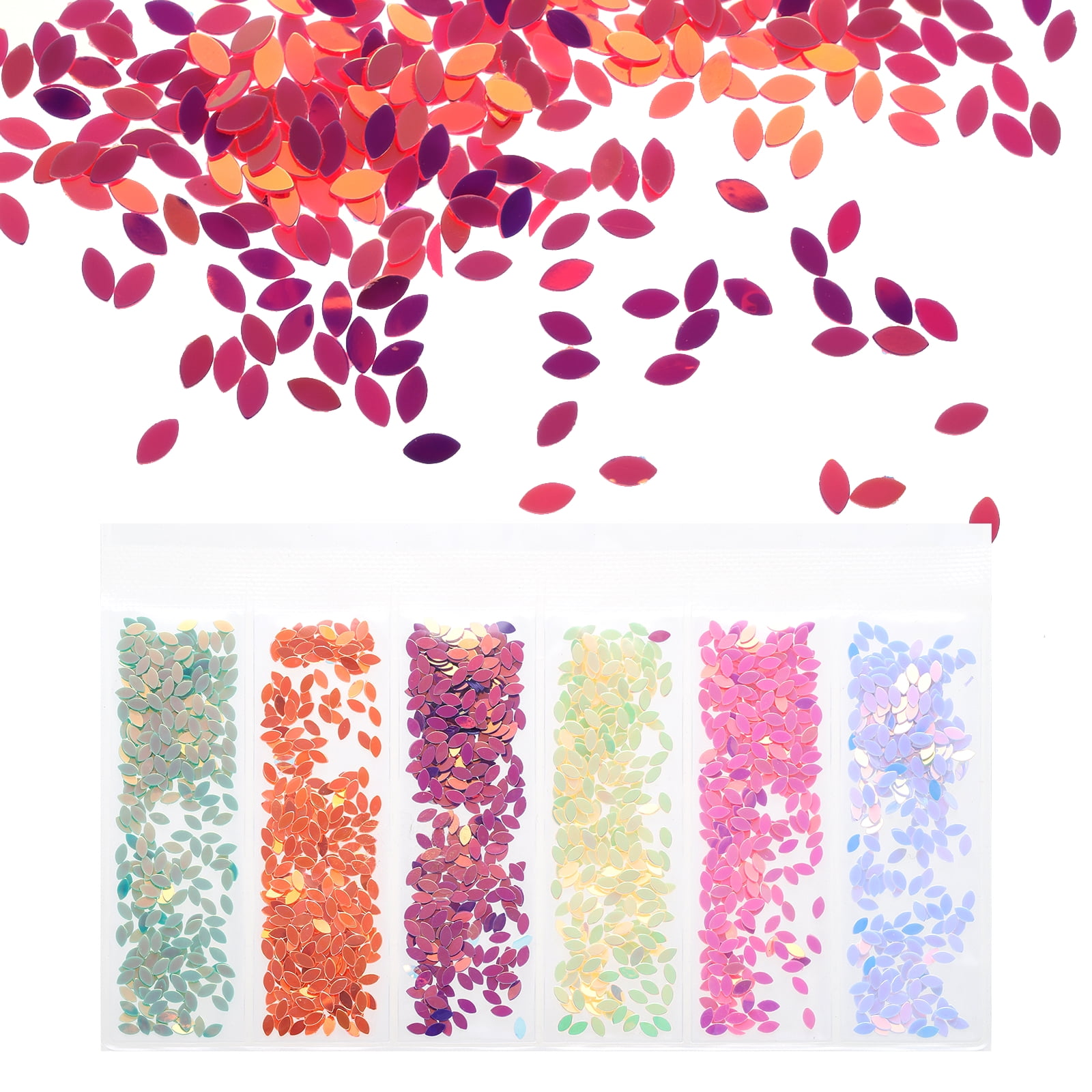 Uxcell Colors Leaf Shaped Chunky Glitters Resin Epoxy Accessories ...