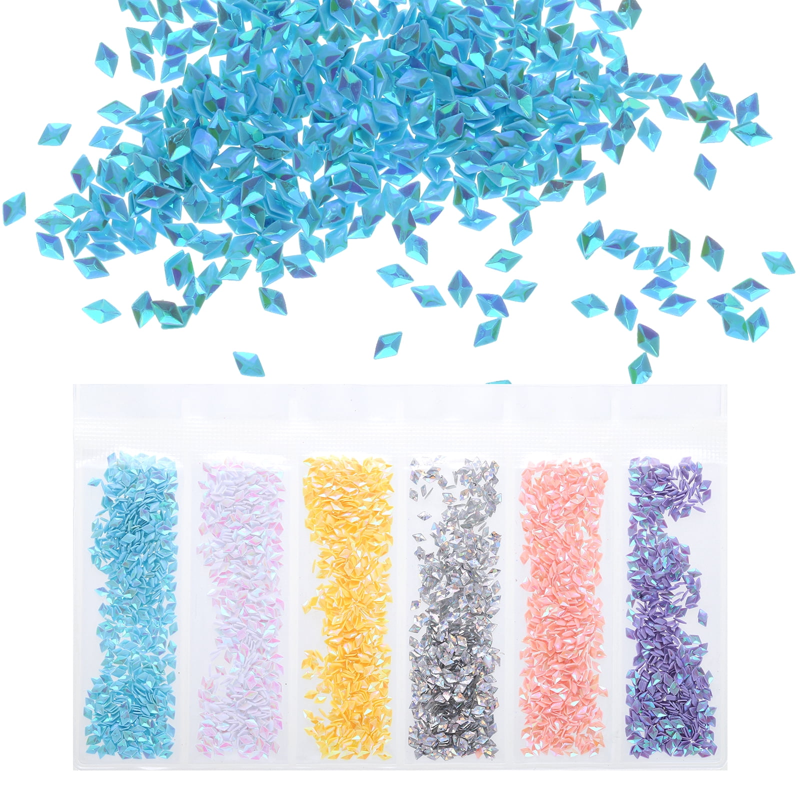 Uxcell Colors Rhombus Shaped Chunky Glitters Resin Epoxy Accessories ...