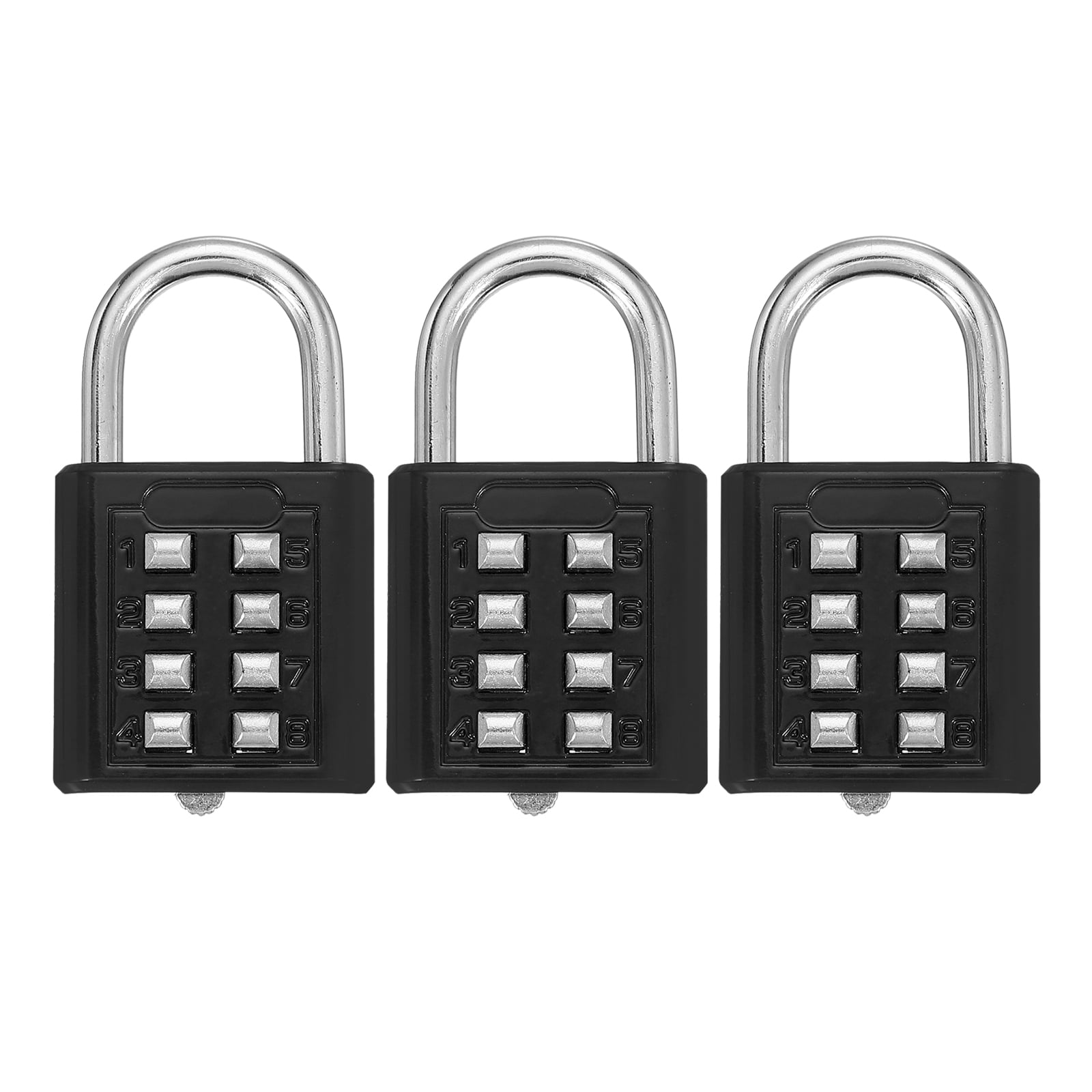 Uxcell Combination Padlock 8-Digit Push Button Padlock 4-Position ...
