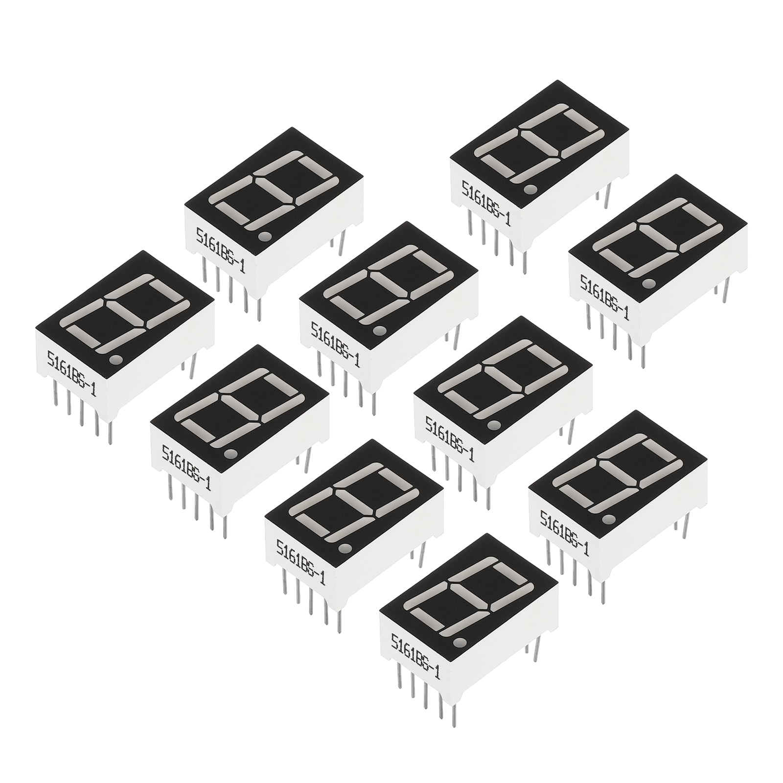 Uxcell Common Anode 7 Segment 10 Pin 1 Bit 2.1V 0.56" LED Display ...