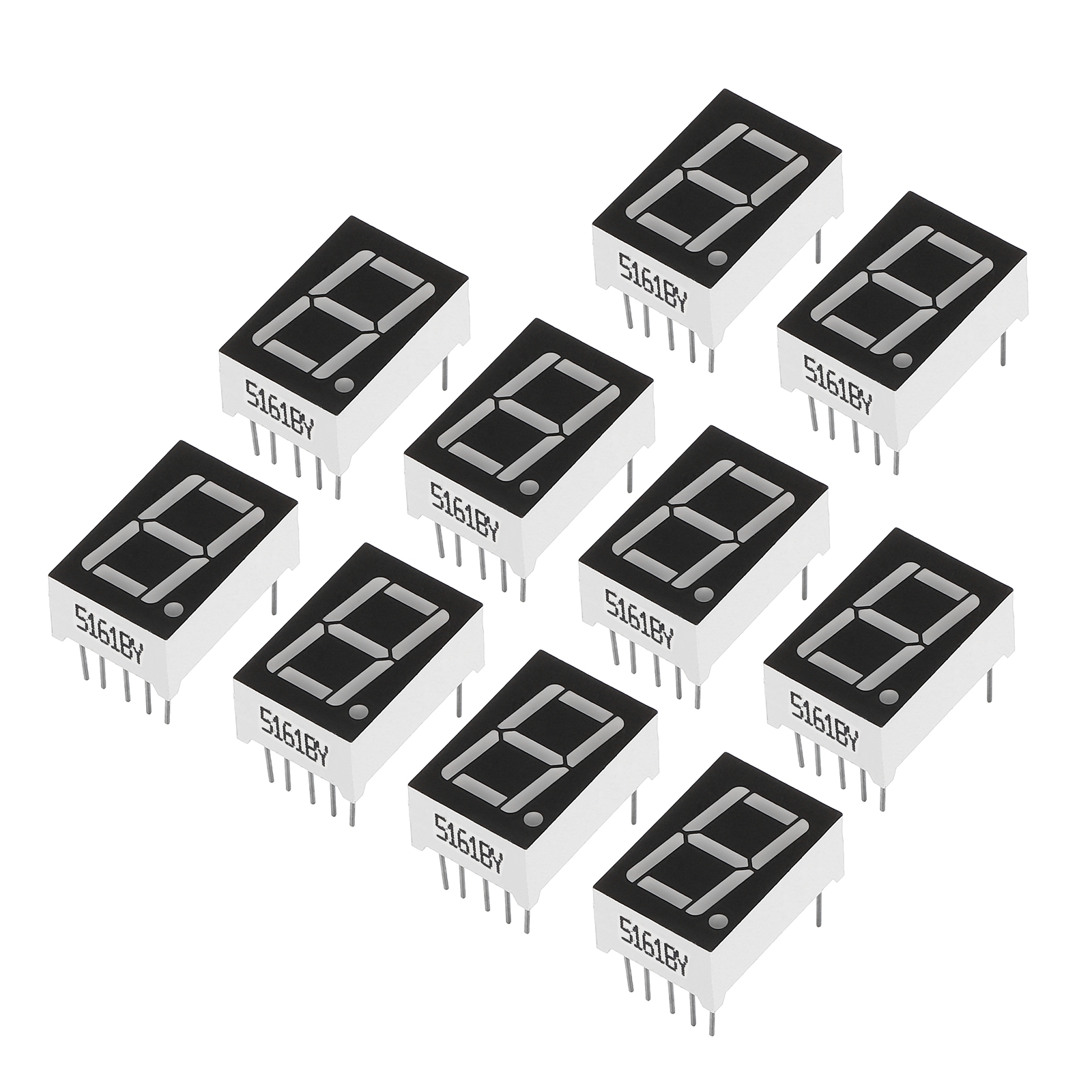 Uxcell Common Anode 7 Segment 10 Pin 1 Bit 2.1V 0.56" LED Display ...