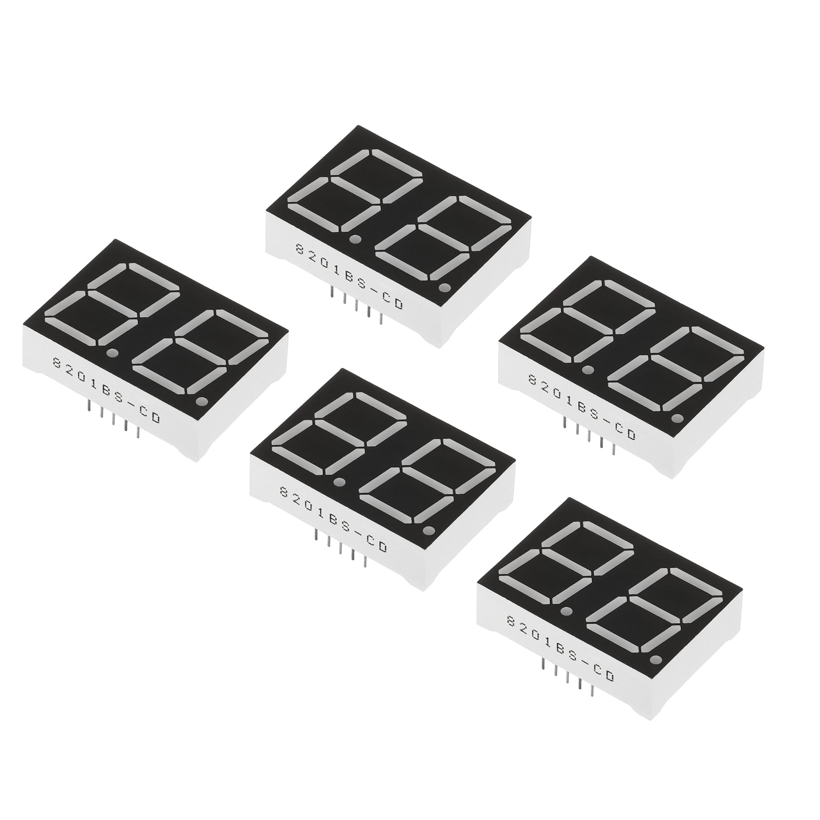 Uxcell Common Anode 7 Segment 10 Pin 2 Bit 2.1V LED Display Digital ...