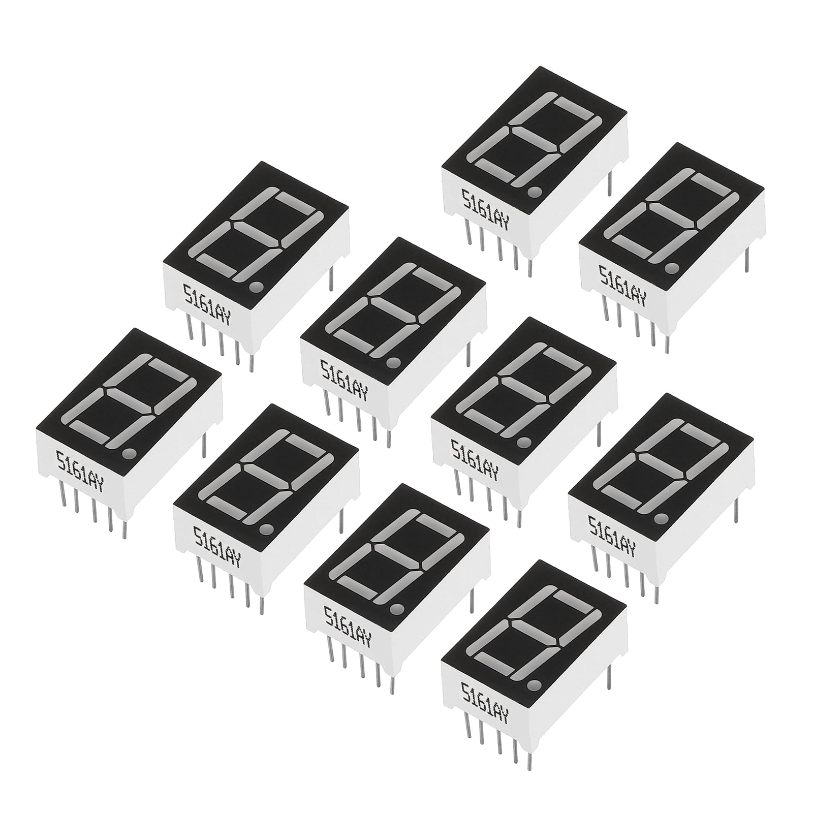 Uxcell Common Cathode 7 Segment 10 Pin 1 Bit 2.1V 0.56" LED Display ...