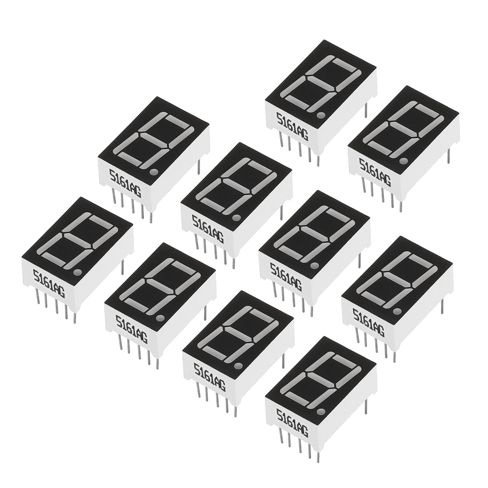 Uxcell Common Cathode 7 Segment 10 Pin 1 Bit 2.2V 0.56" LED Display ...