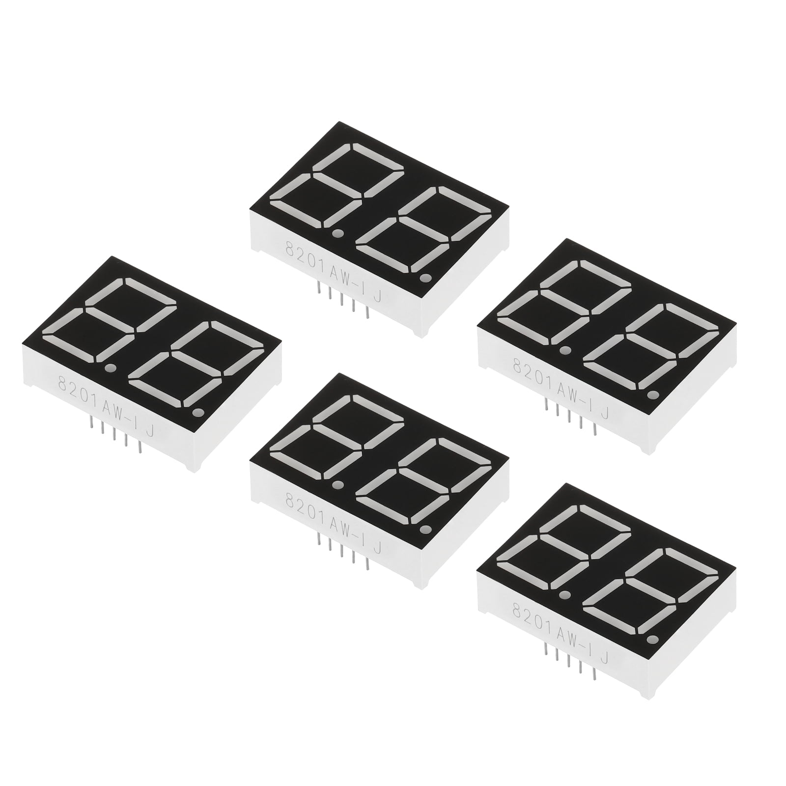 Uxcell Common Cathode 7 Segment 10 Pin 2Bit 3.3V LED Display Digital ...