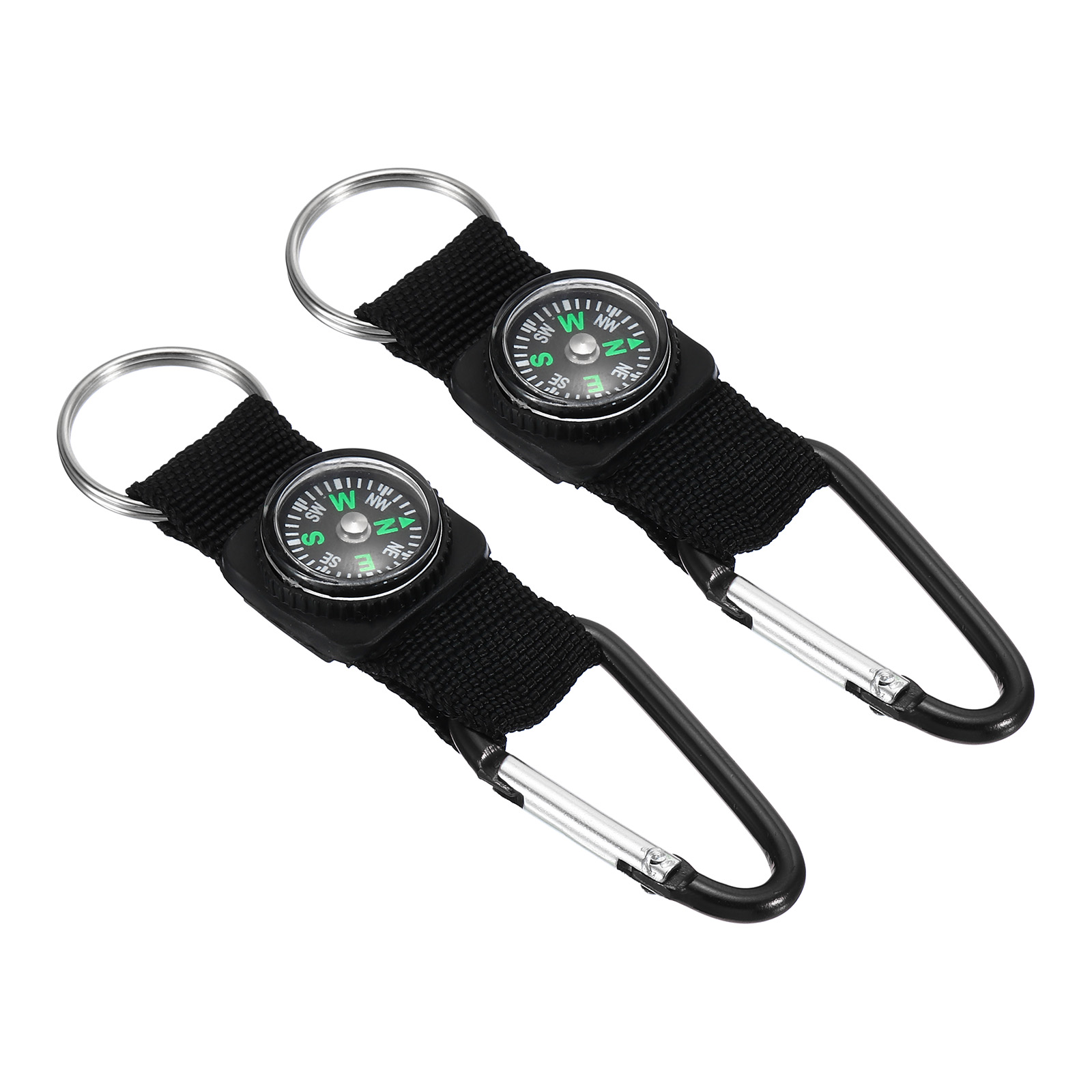 Uxcell Compass Keychain Belt Clip Camping Explorer Party Favors Black ...