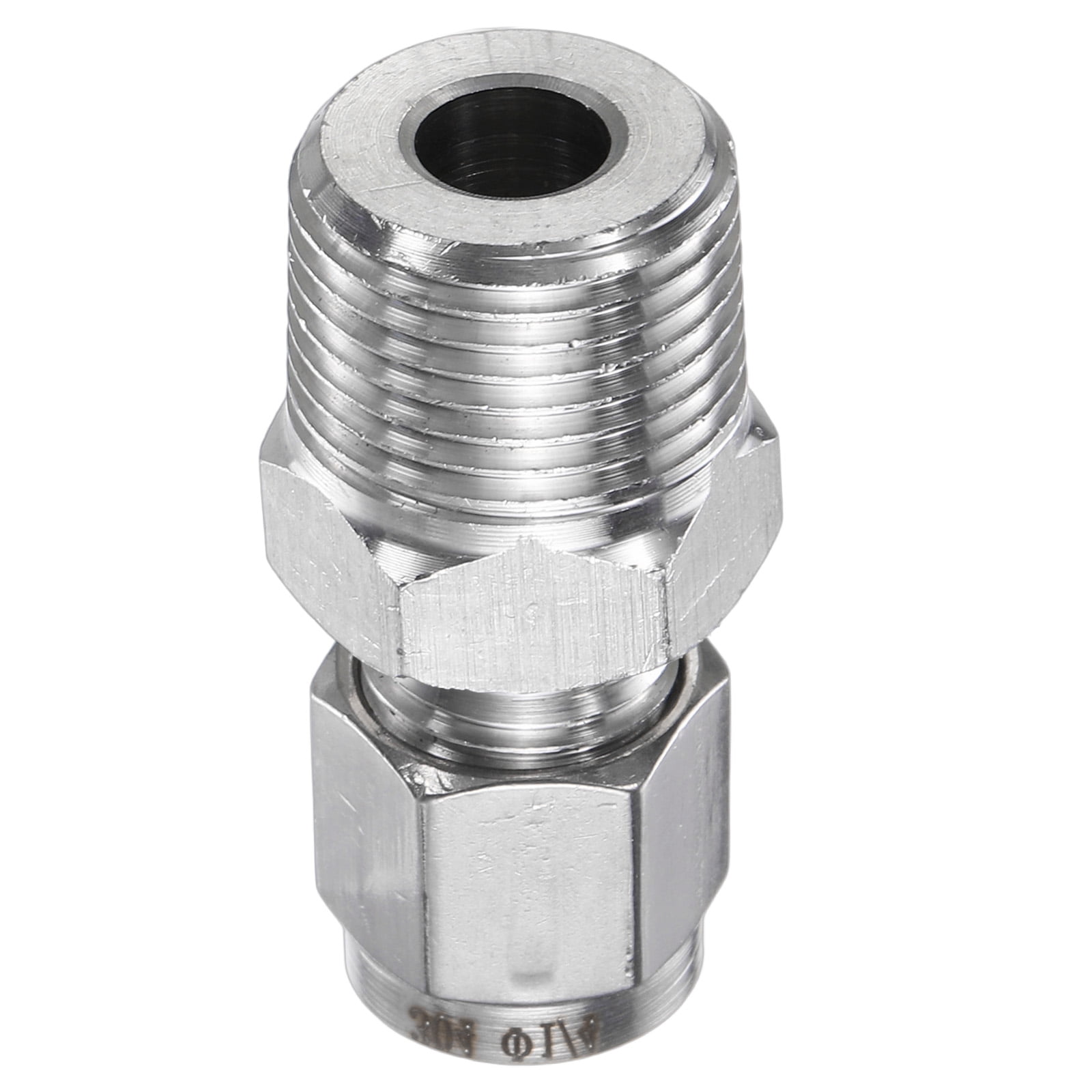 Uxcell Compression Fitting 1/4" x 3/8" PT Male Stainless Steel Coupler Adapter - Walmart.com
