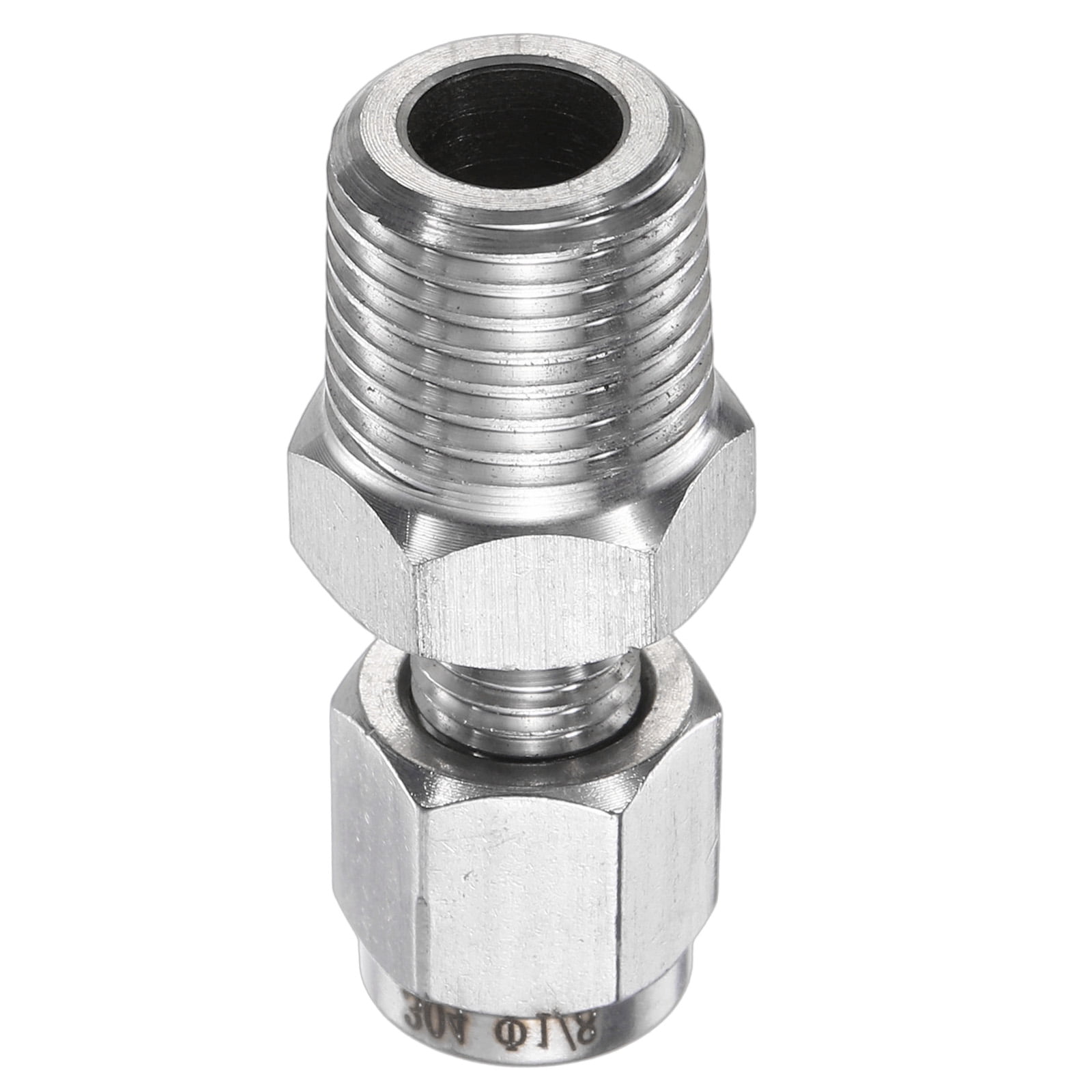 Uxcell Compression Fitting 1/8" x 1/4" PT Male Stainless Steel Coupler Adapter - Walmart.com