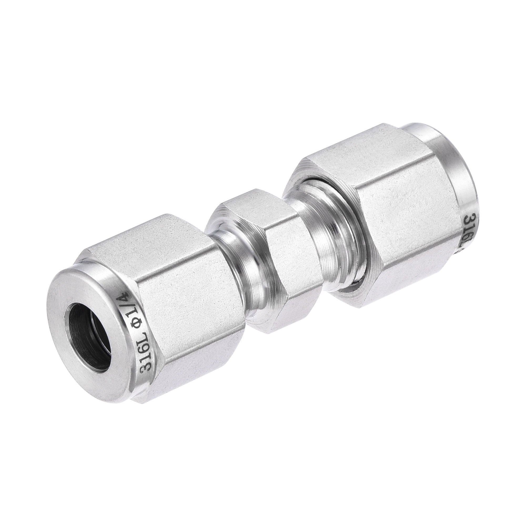 Uxcell Compression Tube Fitting Tube Straight Coupling Adapter 1/4 ...