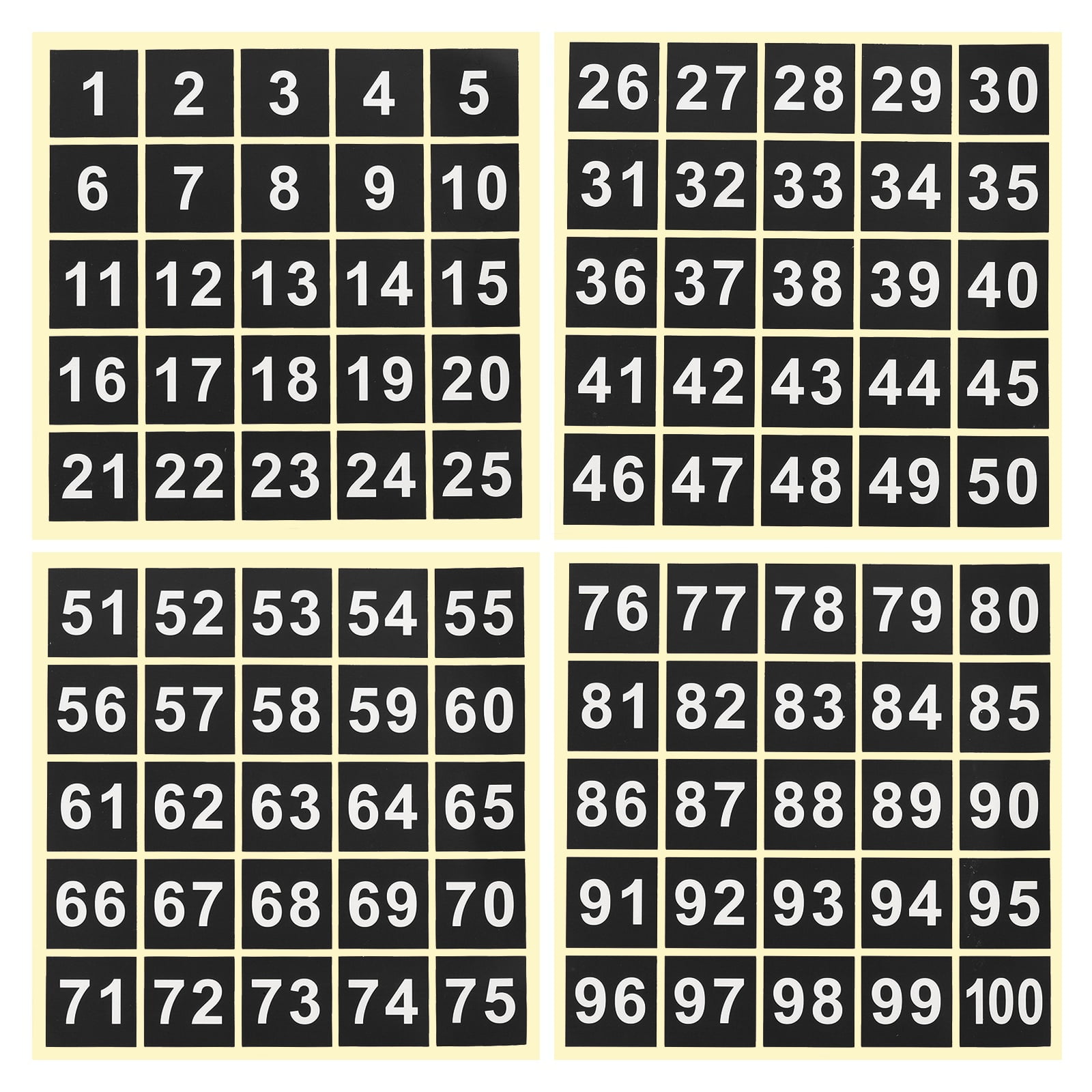 Uxcell Consecutive Number Stickers Square Self-Adhesive Vinyl Decals for Inventory Storage Black ...
