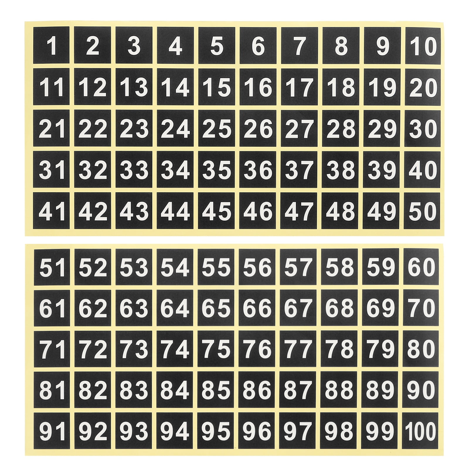 Uxcell Consecutive Number Stickers Square Self-Adhesive Vinyl Decals ...