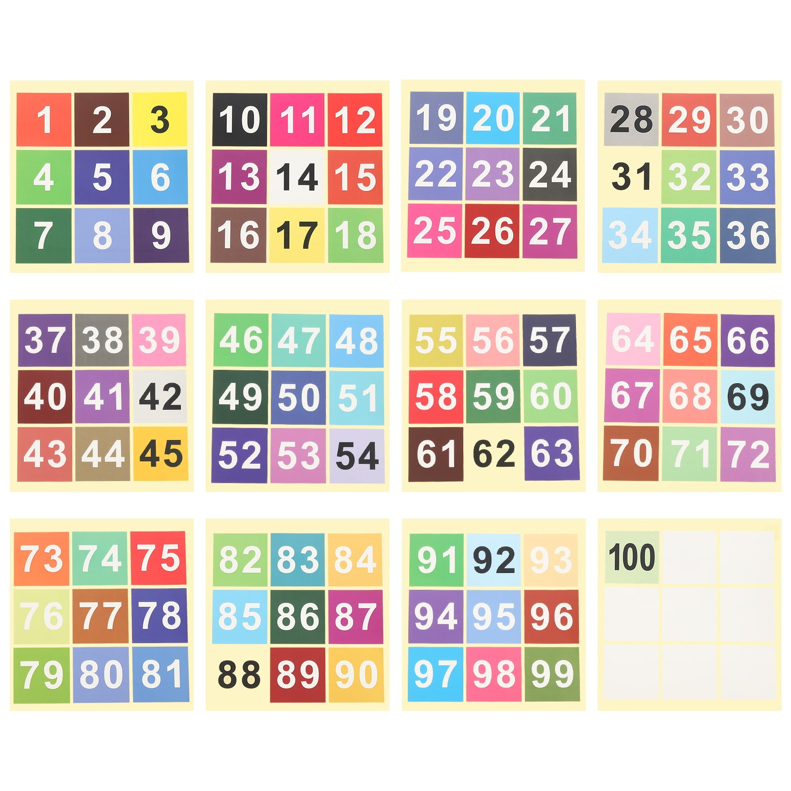 Uxcell Consecutive Number Stickers Square Self-Adhesive Vinyl Decals for Inventory Storage ...