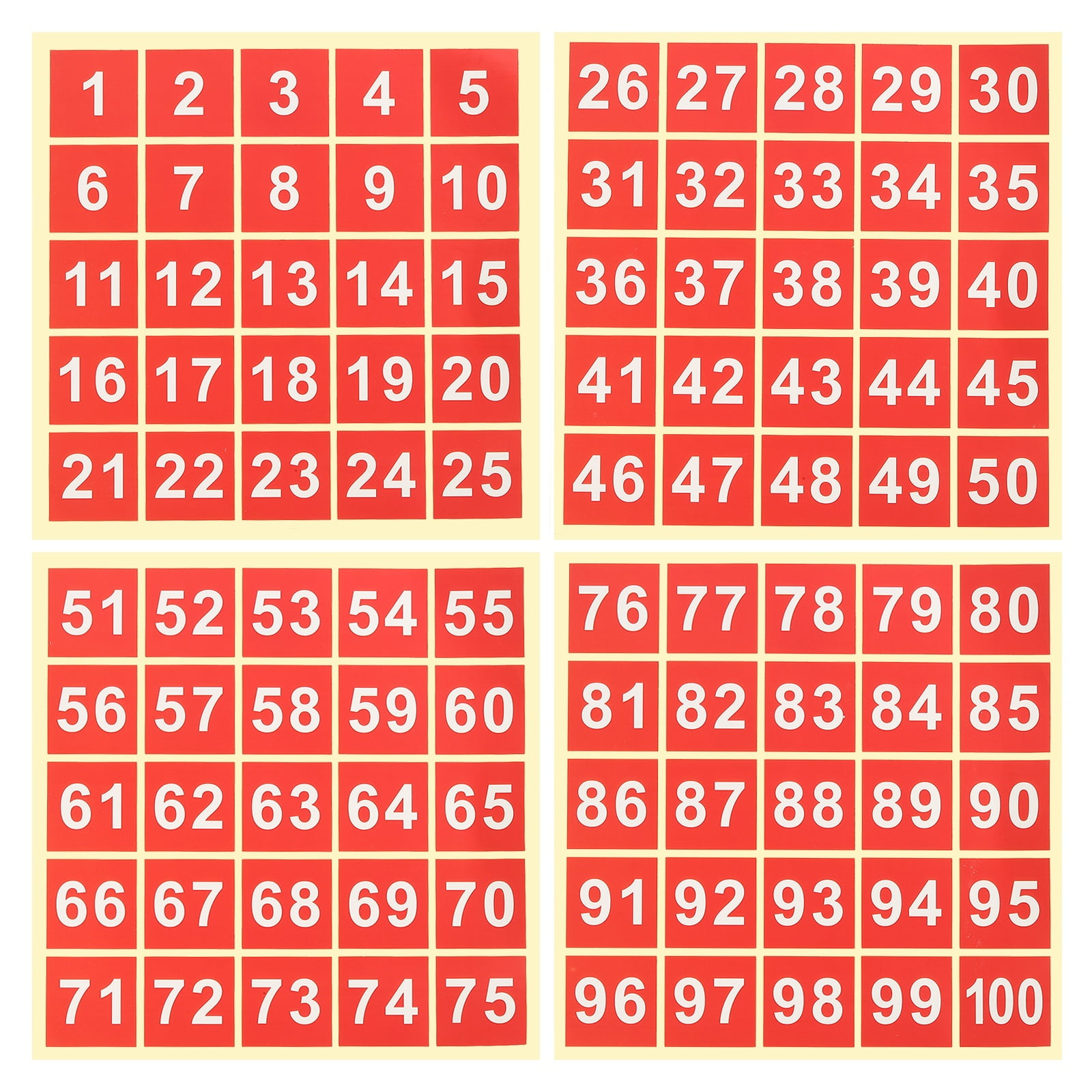 Uxcell Consecutive Number Stickers Square Self-Adhesive Vinyl Decals ...