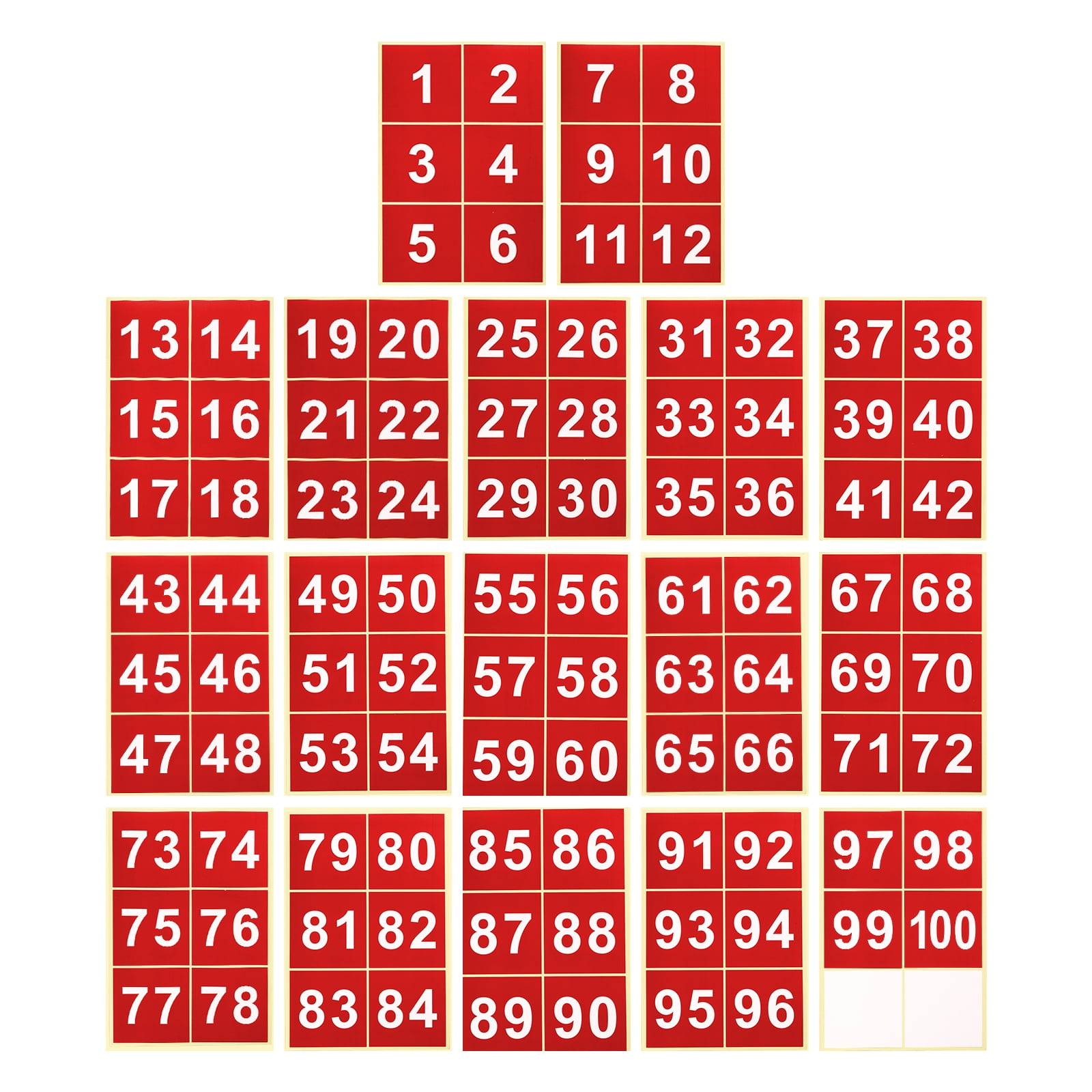 Uxcell Consecutive Number Stickers Square Self-Adhesive Vinyl Decals ...