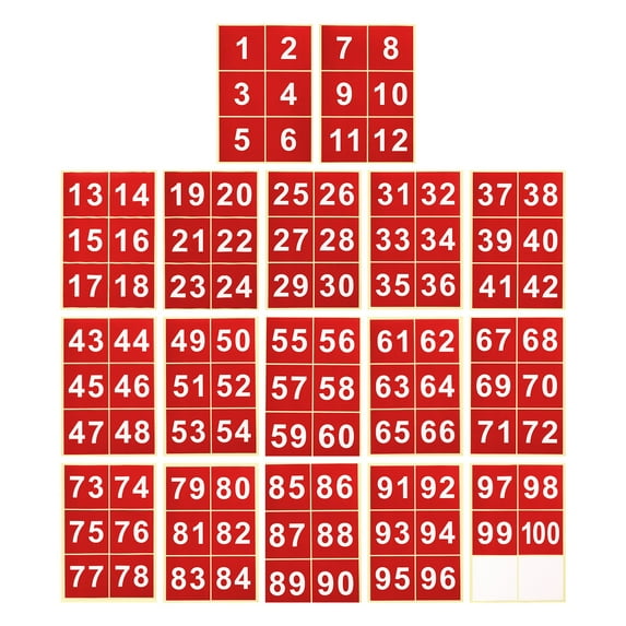 Uxcell Consecutive Number Stickers Square Self-Adhesive Vinyl Decals ...