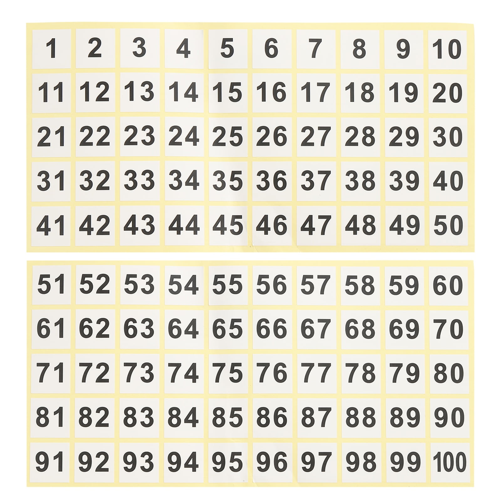 Uxcell Consecutive Number Stickers Square Self-Adhesive Vinyl Decals ...