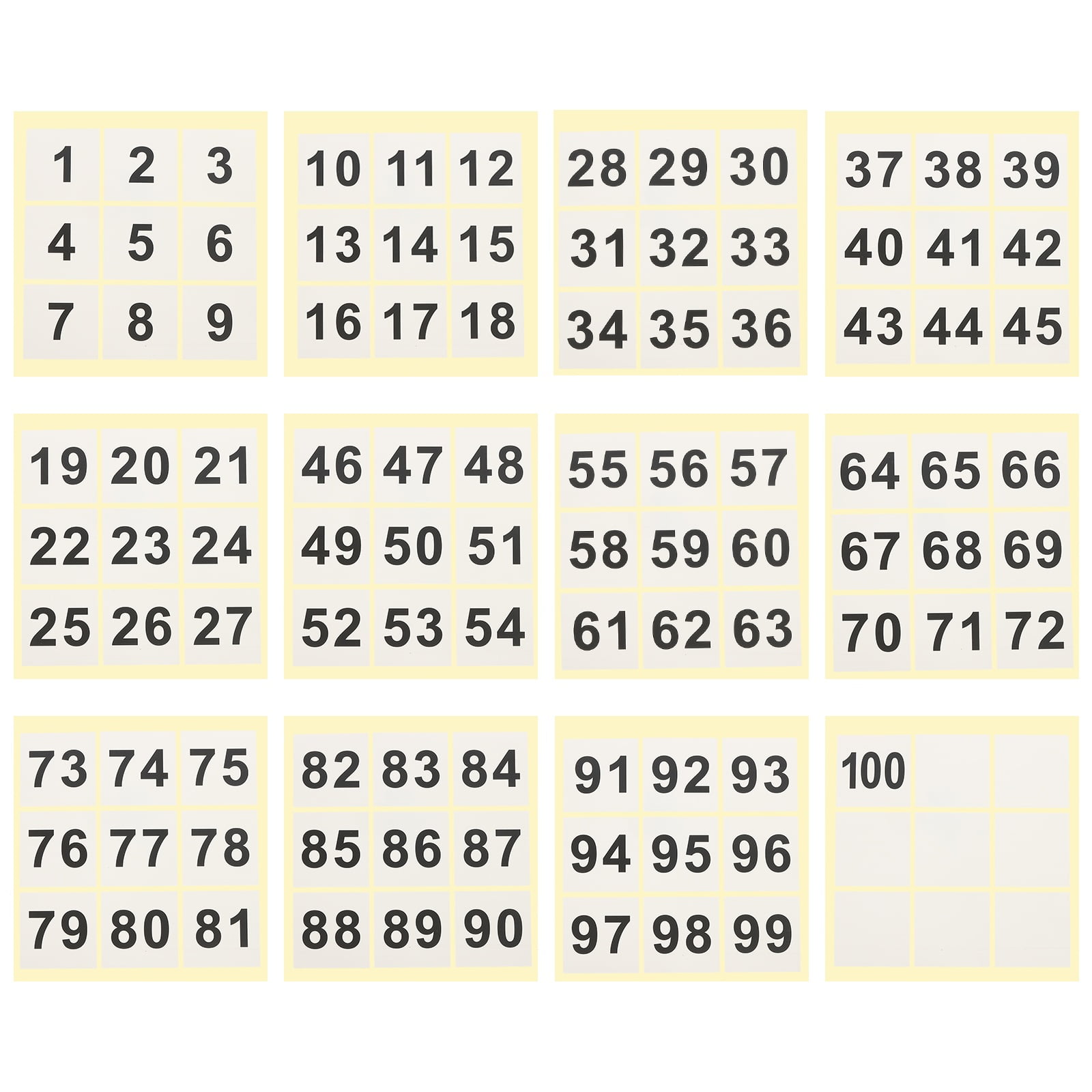 Uxcell Consecutive Number Stickers Square Self-Adhesive Vinyl Decals for Inventory Storage White ...