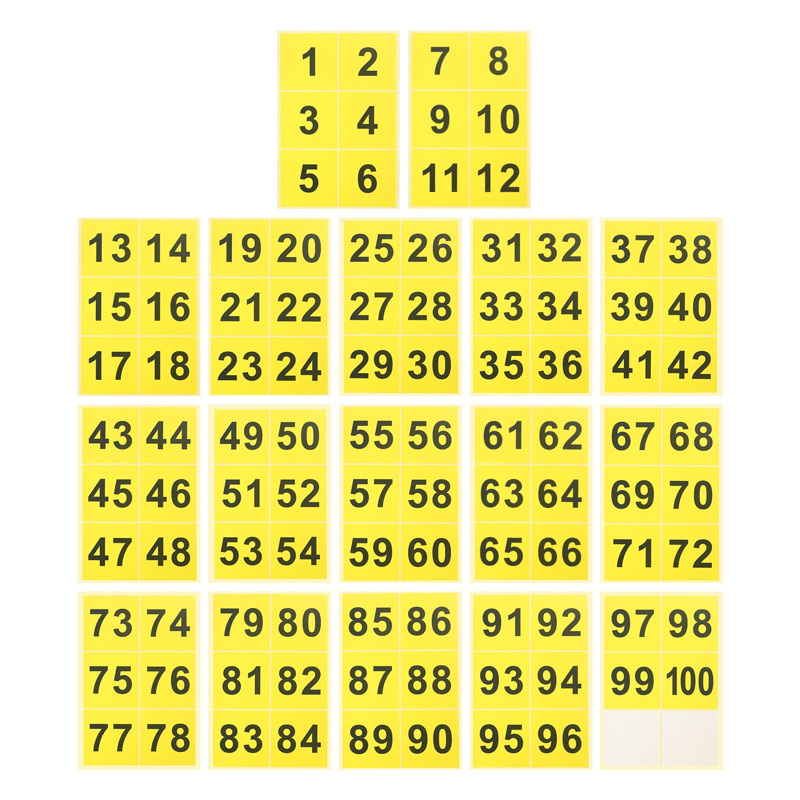 Uxcell Consecutive Number Stickers Square Self-Adhesive Vinyl Decals for Inventory Storage ...