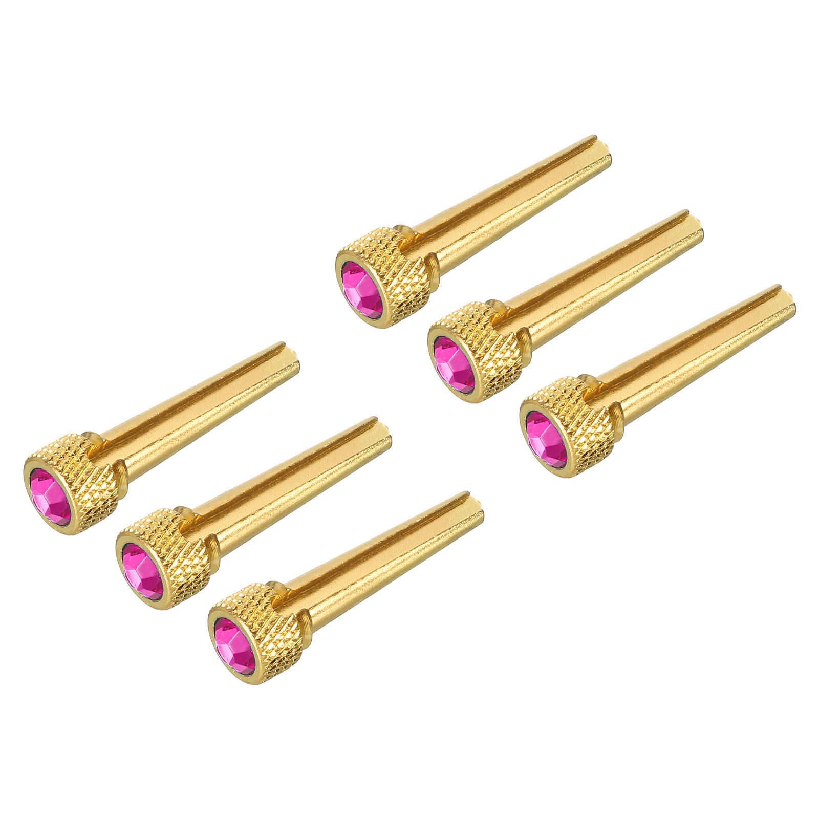 Uxcell Copper Acoustic Guitar Bridge Pins, Guitar Bridge Pins End Pin with Rose Red Spot 6Pack ...