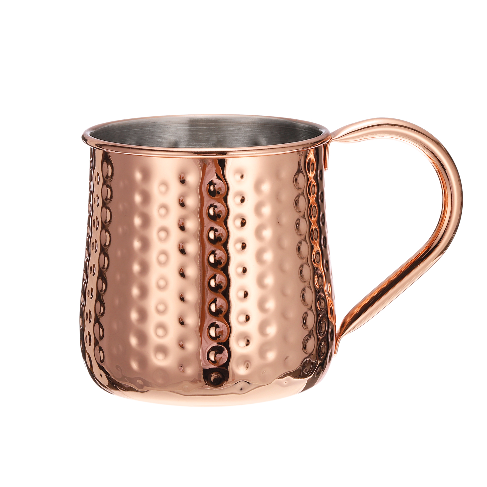 Uxcell Copper Mugs 500ml/18 OZ Hammered Cocktail Mugs, Pure Copper Plated Stainless Steel Shot ...