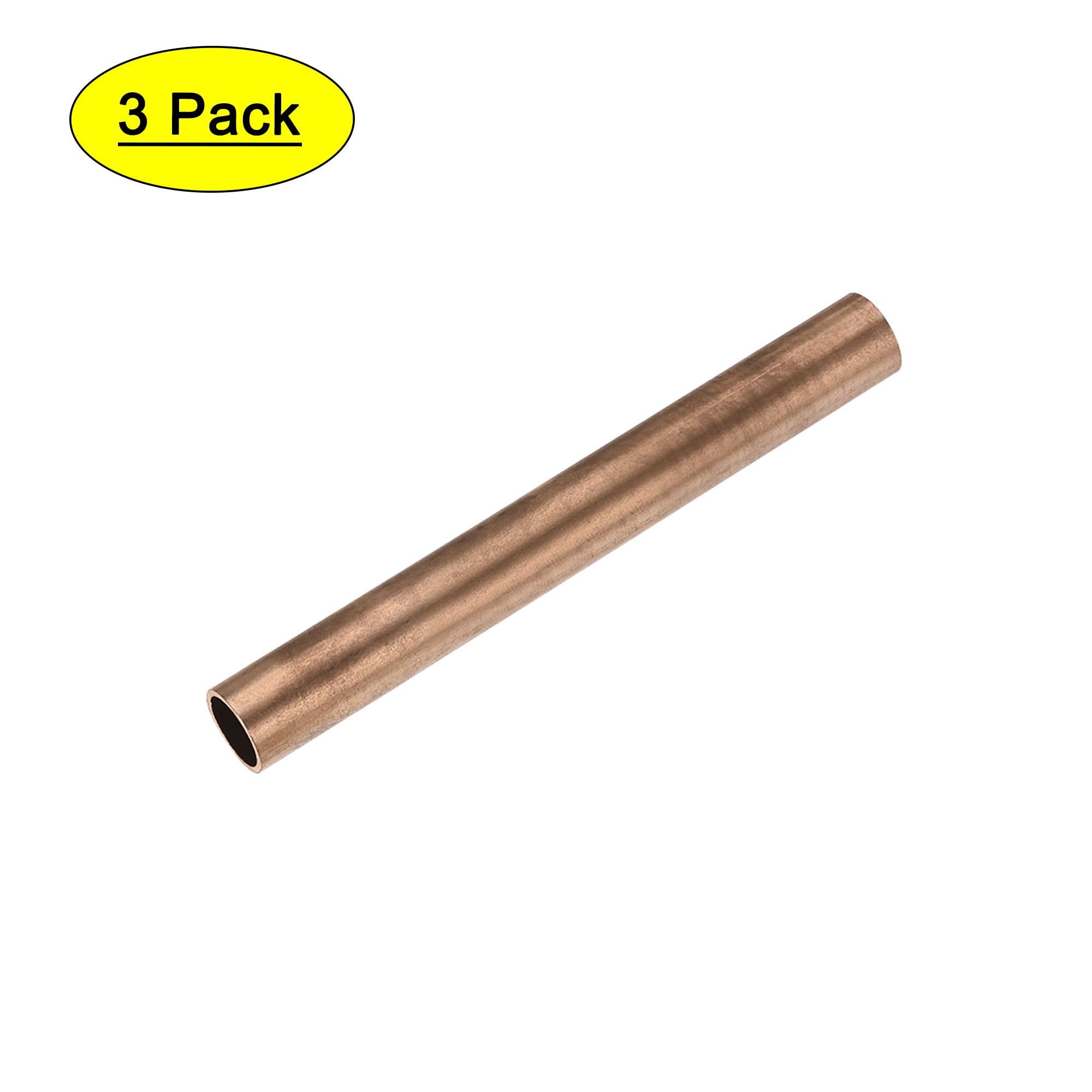 Uxcell Copper Round Tube, Seamless Straight Tubing 12mm x 1mm x 100mm ...