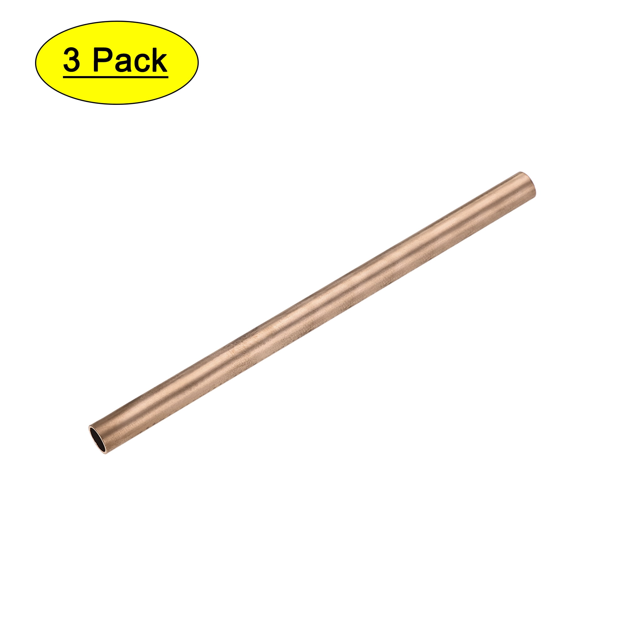 Uxcell Copper Round Tube, Seamless Straight Tubing 12mm x 1mm x 200mm ...