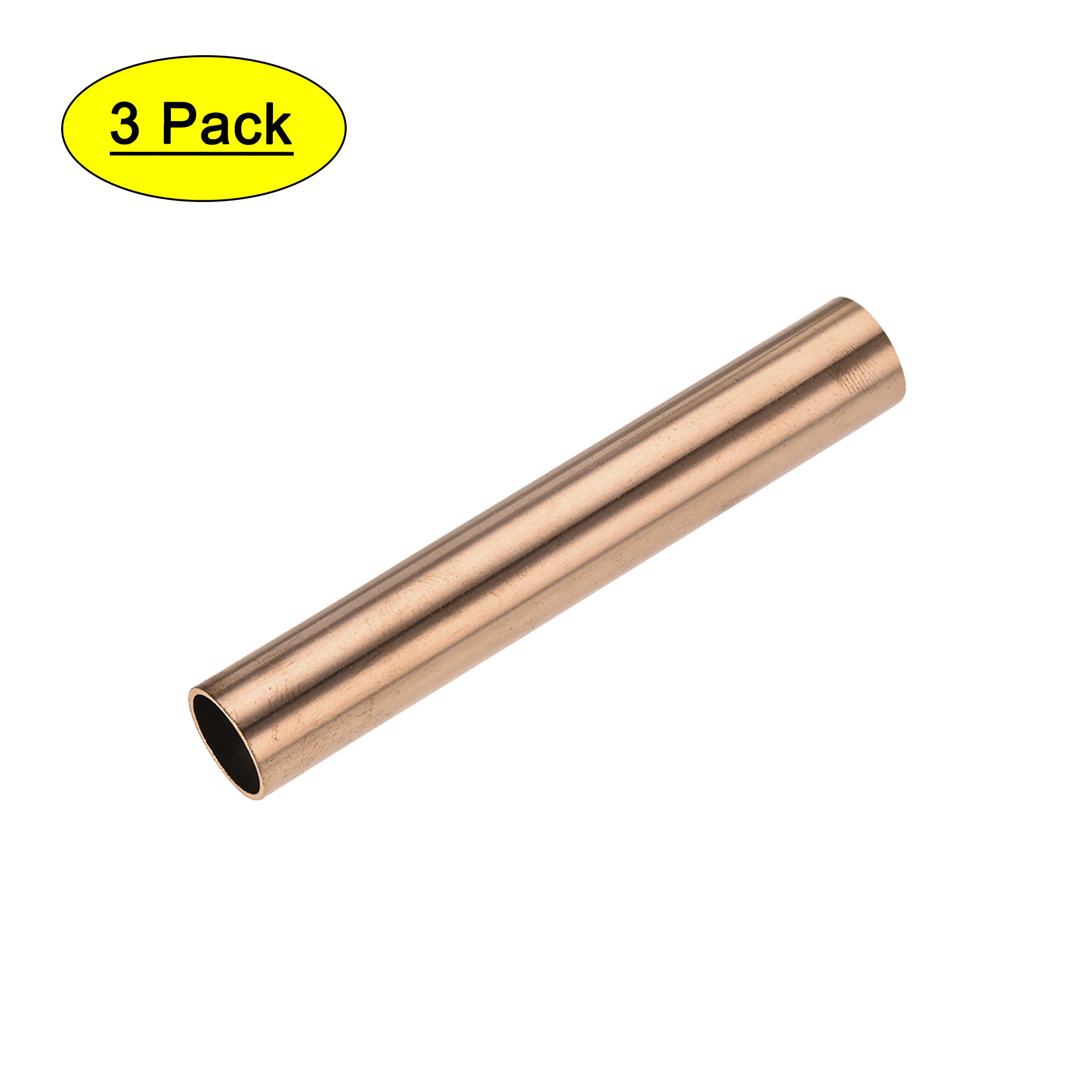Uxcell Copper Round Tube, Seamless Straight Tubing 16mm x 1mm x 100mm ...
