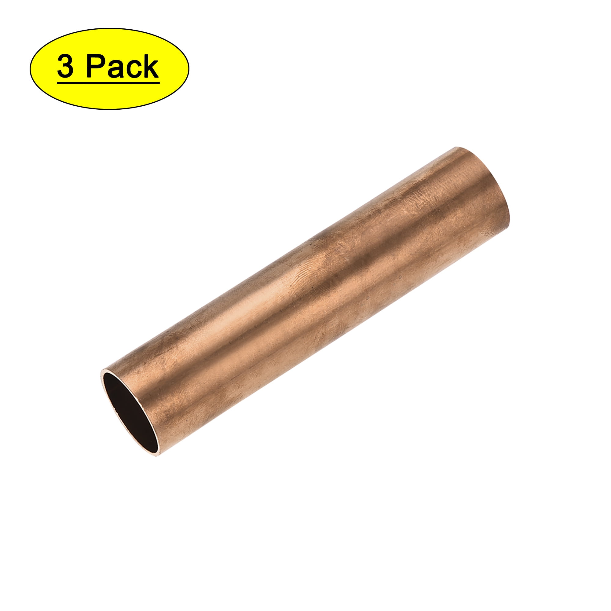 Uxcell Copper Round Tube, Seamless Straight Tubing 23mm x 1mm x 100mm ...