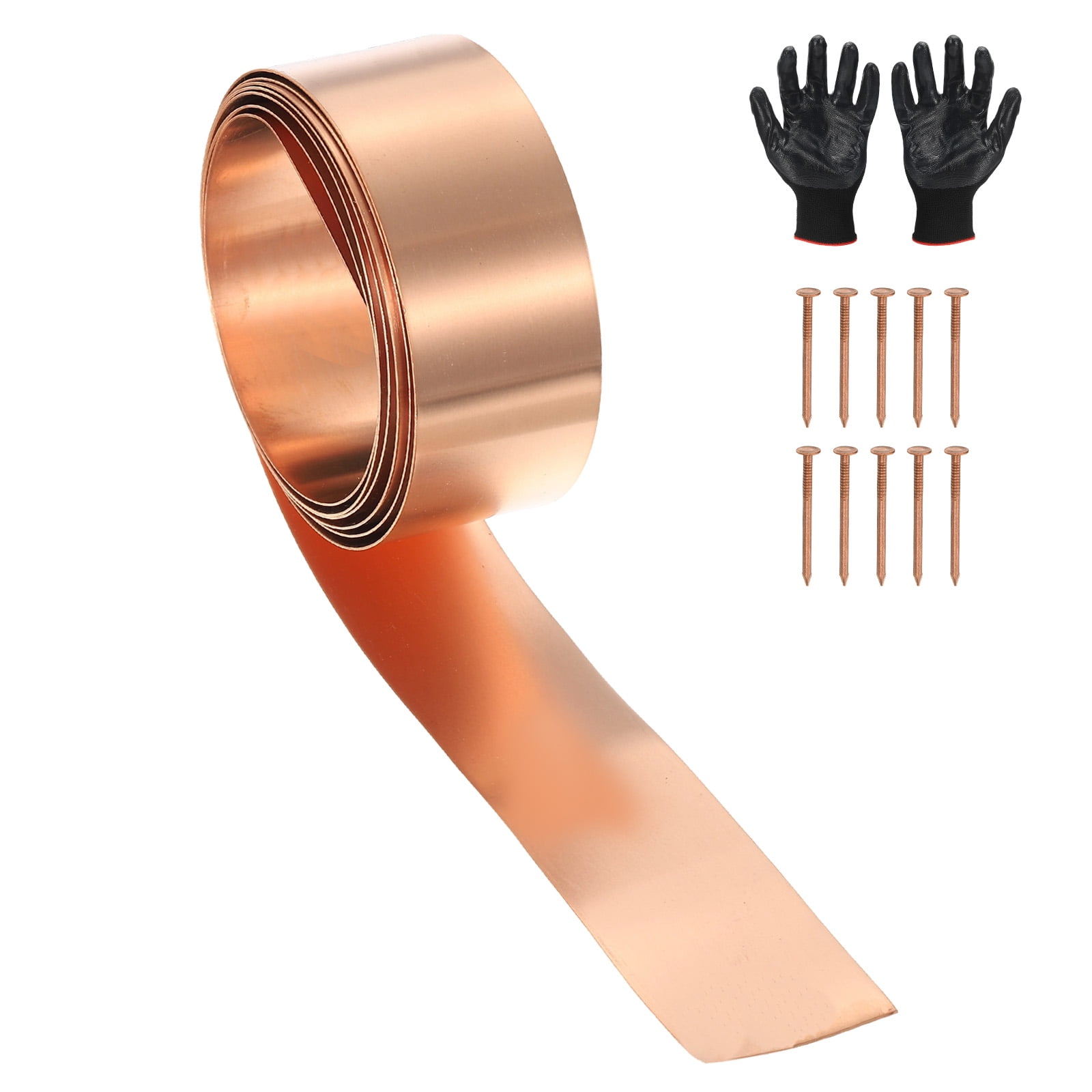 Uxcell Copper Sheet Roll Metal Copper Flashing Foil Plate, 2" x 8 Ft 20 ...