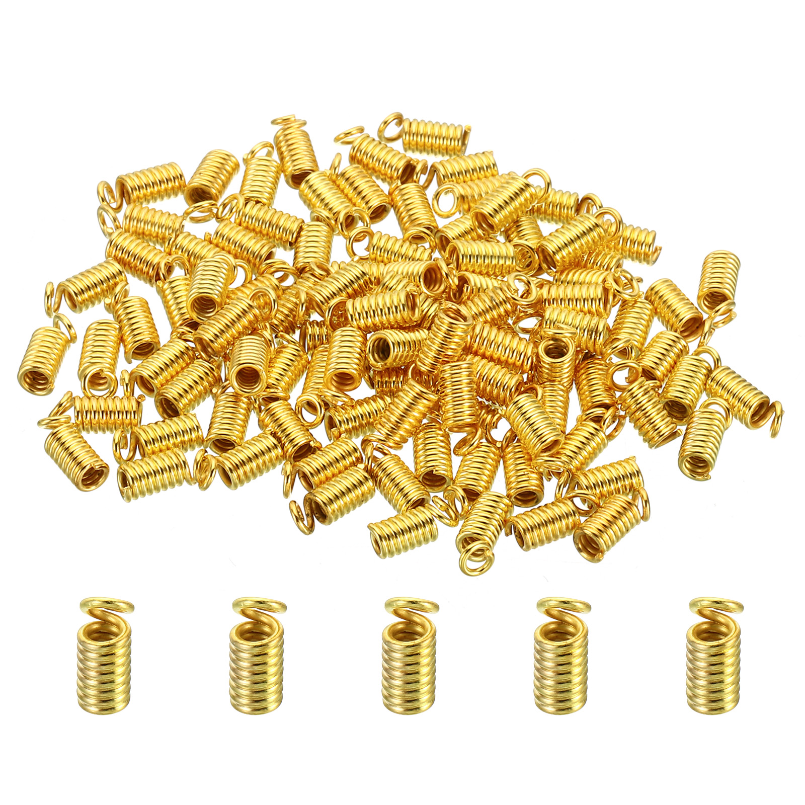 Uxcell Cord End Caps 100Pcs 3 5x8 5mm Metal Spring Coil End Tips Crimp Uxcell Cord End Caps 100Pcs 3 5x8 5mm Metal Spring Coil End Tips Crimp