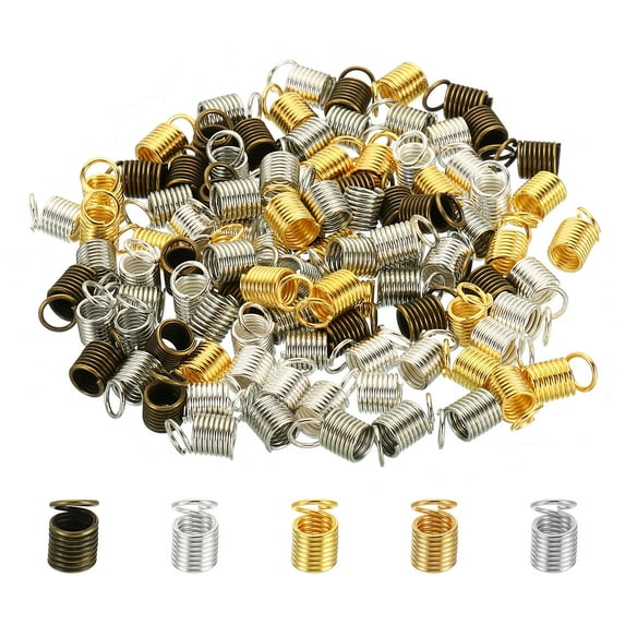 Uxcell Cord End Caps, 100Pcs 5.5x9mm Metal Spring Coil End Tips Crimp ...