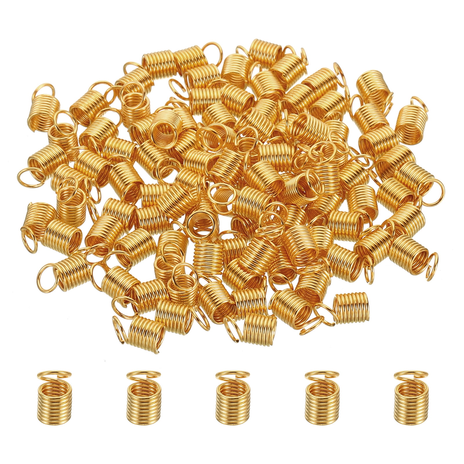 Uxcell Cord End Caps, 100Pcs 5.5x9mm Metal Spring Coil End Tips Crimp ...