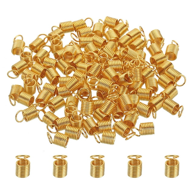 Uxcell Cord End Caps, 100Pcs 5.5x9mm Metal Spring Coil End Tips Crimp ...
