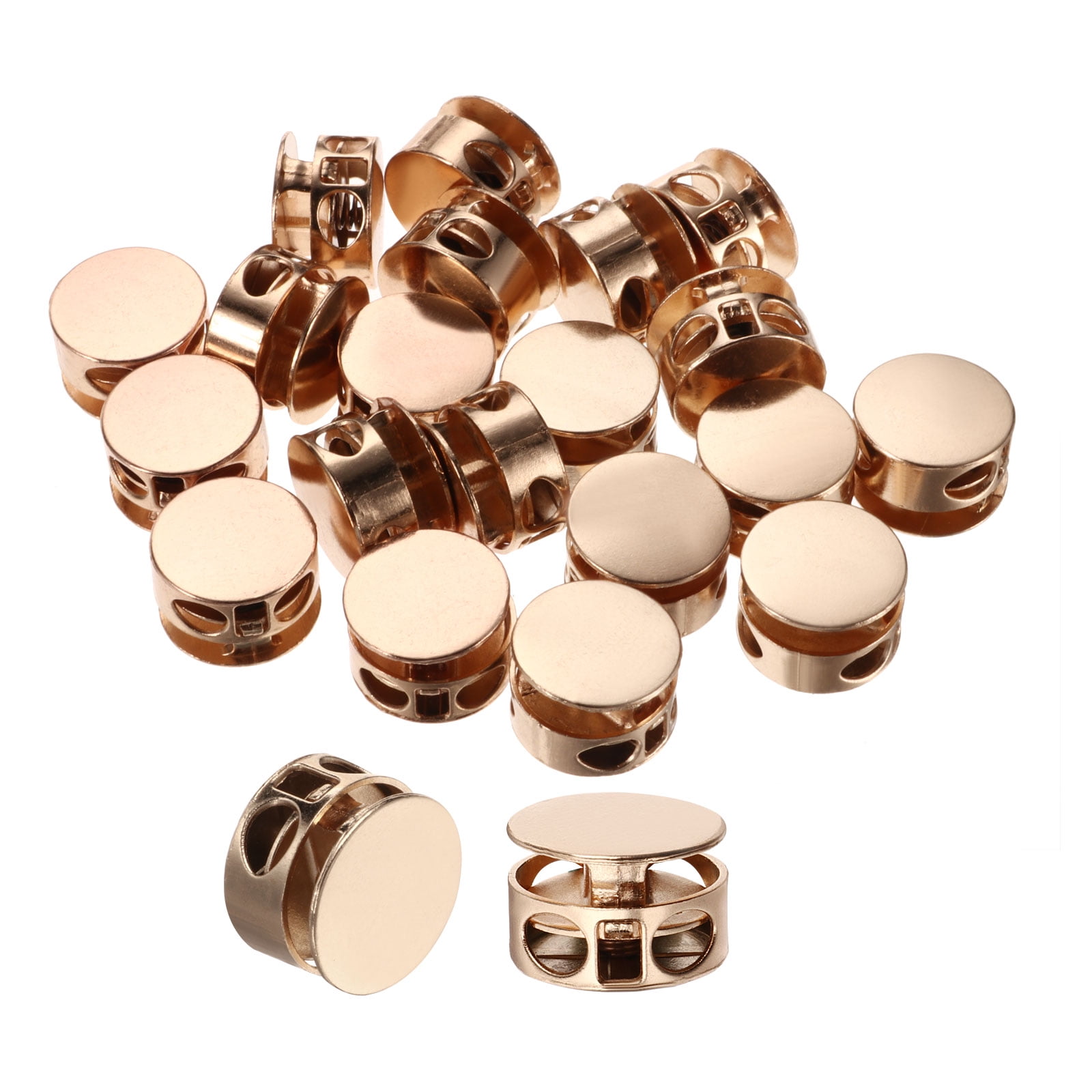 Uxcell Cord Locks, Round Spring Toggle Stopper, Gold Tone 20 Pack ...