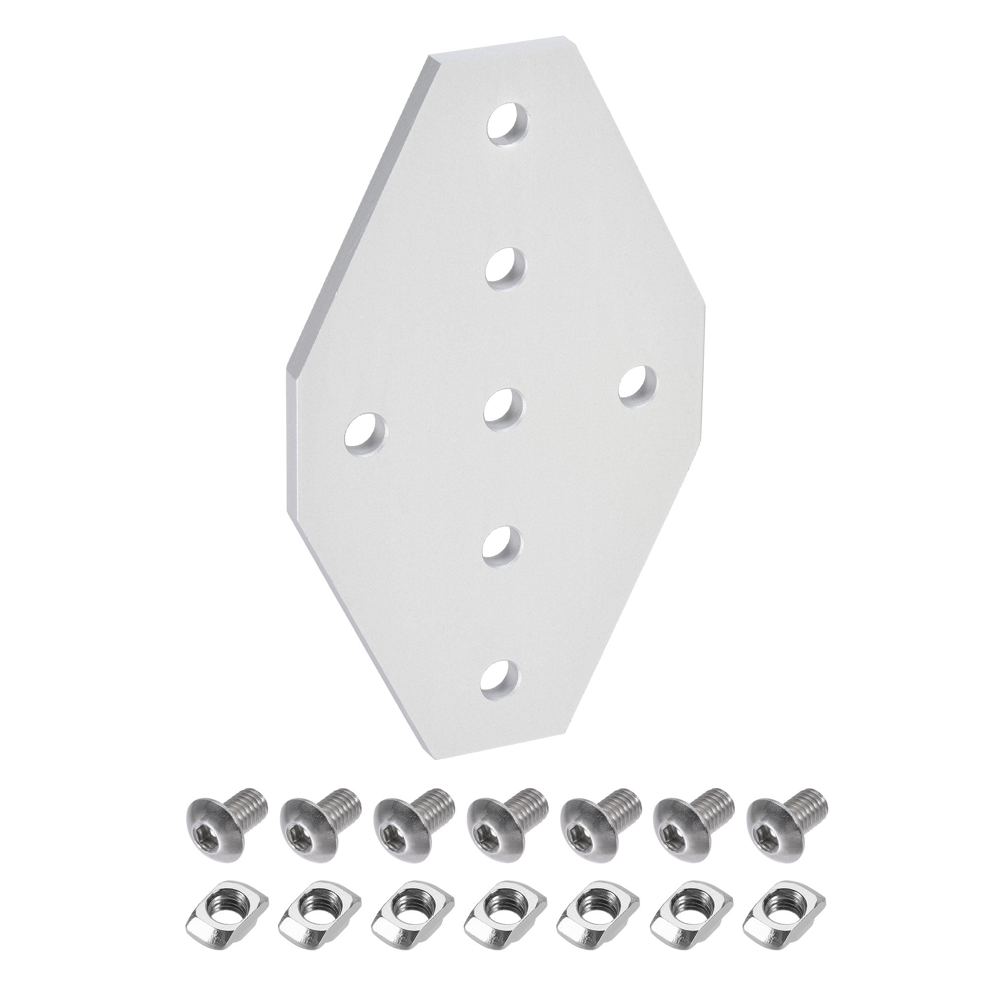 Uxcell Corner Bracket Plate Cross 60x100mm 2020 Aluminum Profile w Nuts ...