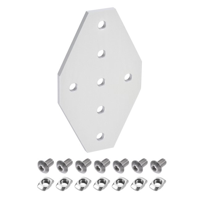 Uxcell Corner Bracket Plate Cross 60x100mm 2020 Aluminum Profile w Nuts ...