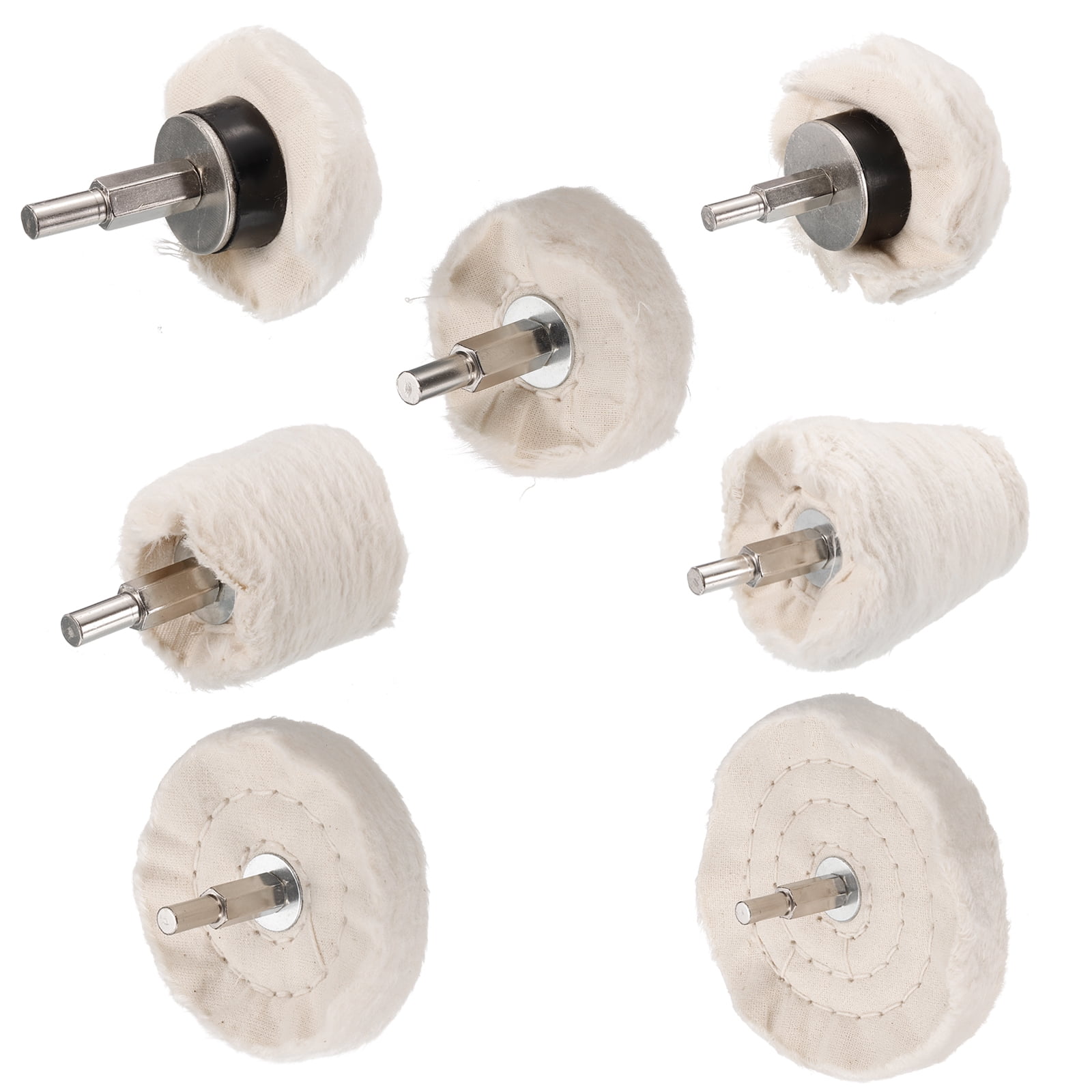 Uxcell Cotton Buffing Wheel Set 7in1 Cone/Cylindrical/Mushroom Shape ...