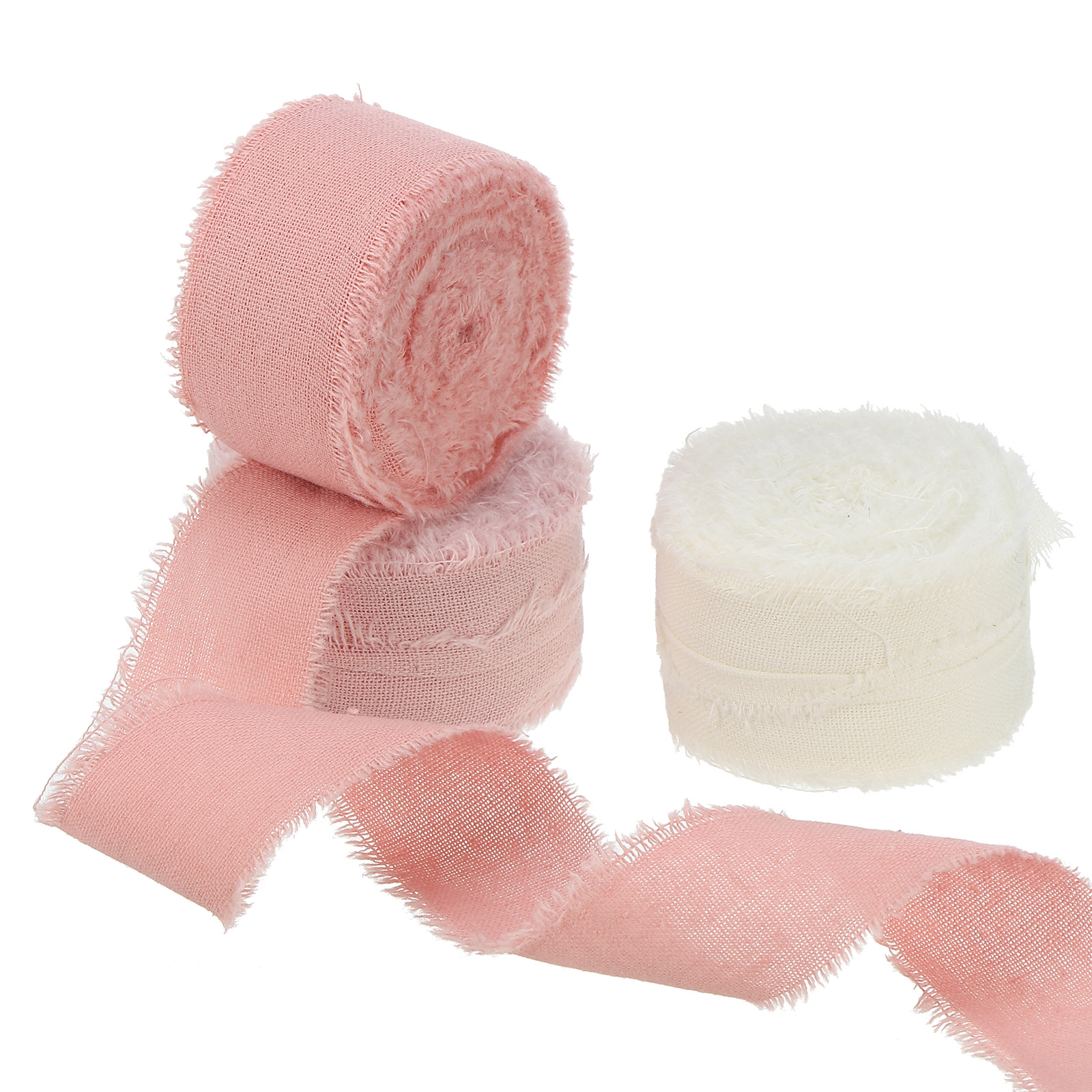Uxcell Cotton Handmade Fringe Ribbon 1 Inch x 21 Yard Frayed Fringe ...