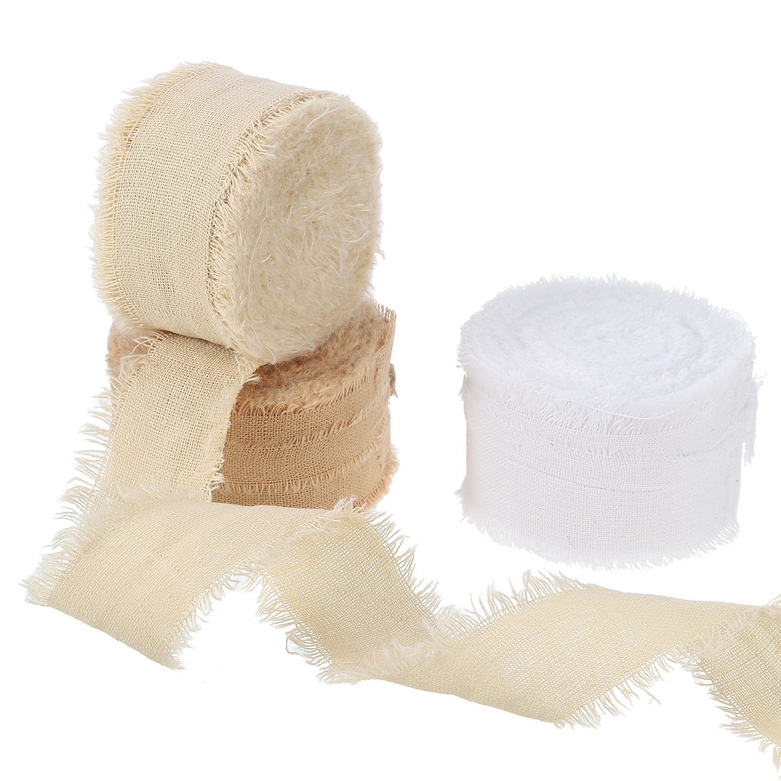 Uxcell Cotton Handmade Fringe Ribbon 1 Inch x 21 Yard Frayed Fringe ...