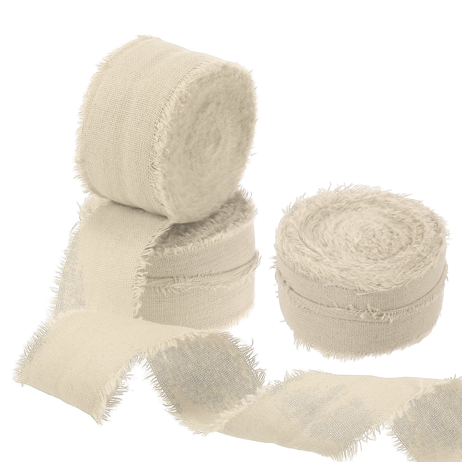 Uxcell Cotton Handmade Fringe Ribbon 1 Inch x 21 Yard Frayed Fringe ...