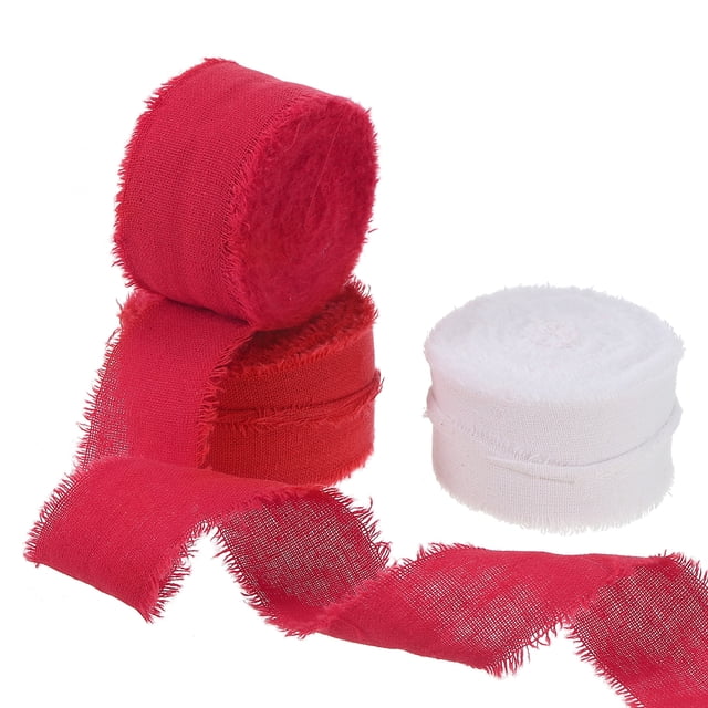 Uxcell Cotton Handmade Fringe Ribbon 1 Inch x 21 Yard Frayed Fringe ...